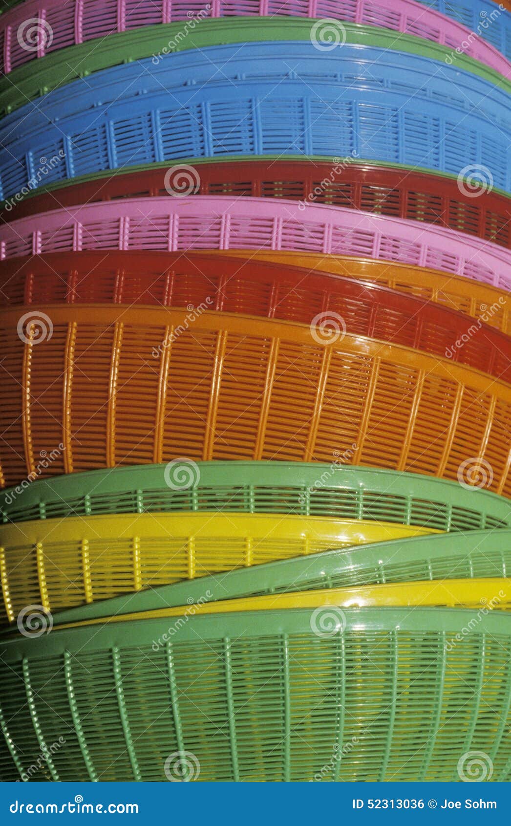 A Stack of Colored Baskets in Chinatown, CA Stock Photo - Image of ...