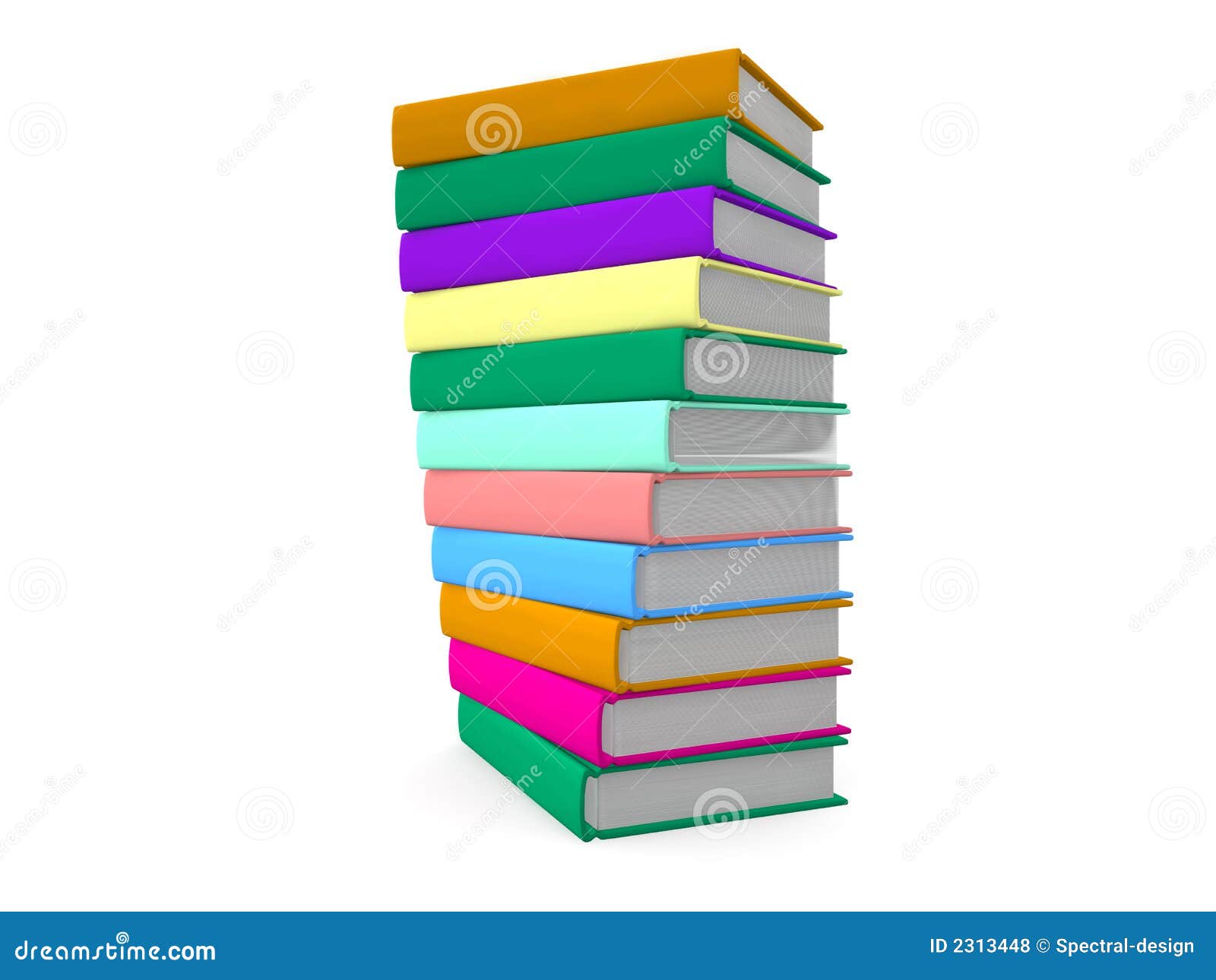 Stack of colored Books stock illustration. Illustration of library ...
