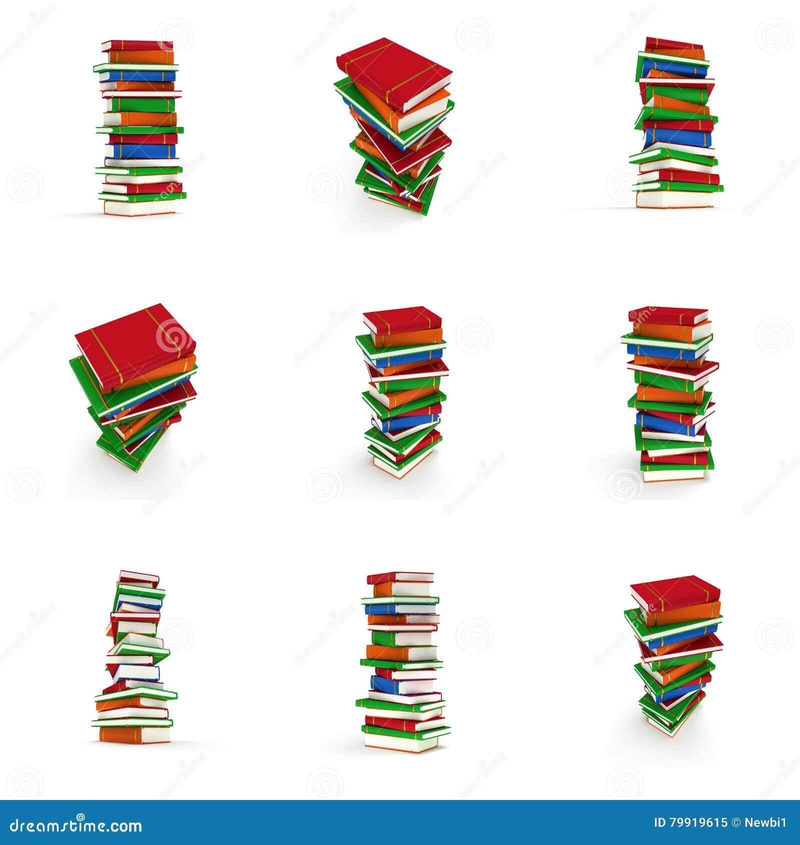 Stack of colored Books stock illustration. Illustration of literature ...