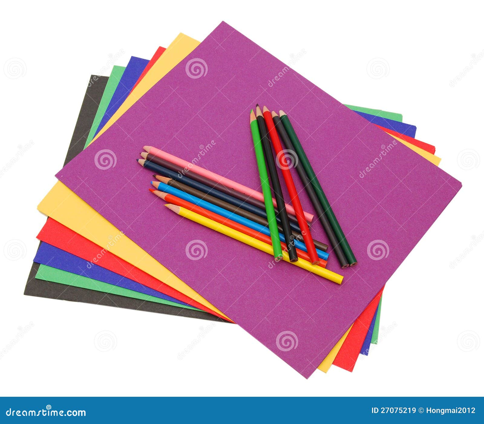 A Stack of Colored File Folders Stock Image - Image of supplies, pile ...