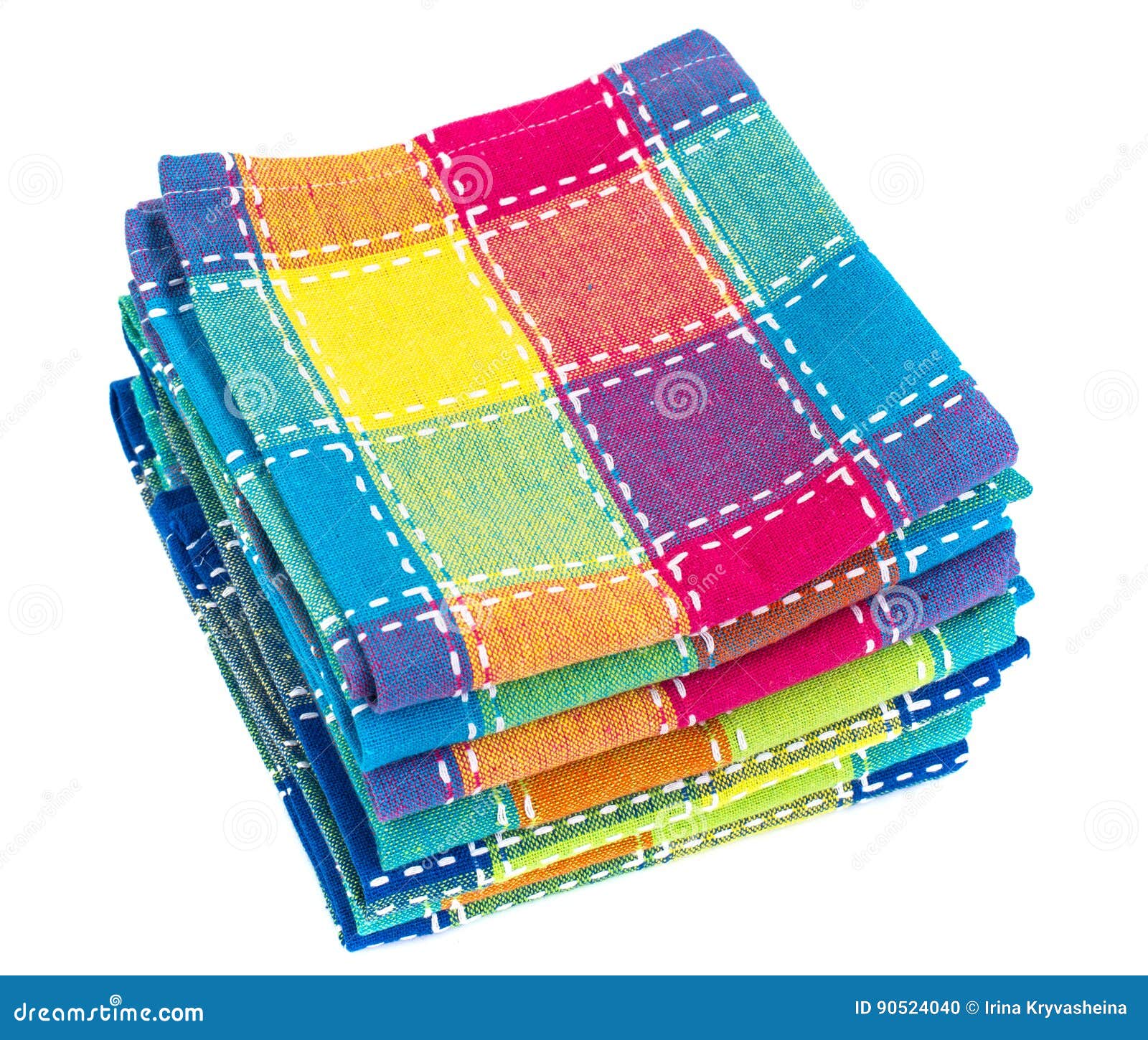 Stack of Colored Kitchen Towels in Box Stock Photo - Image of object ...