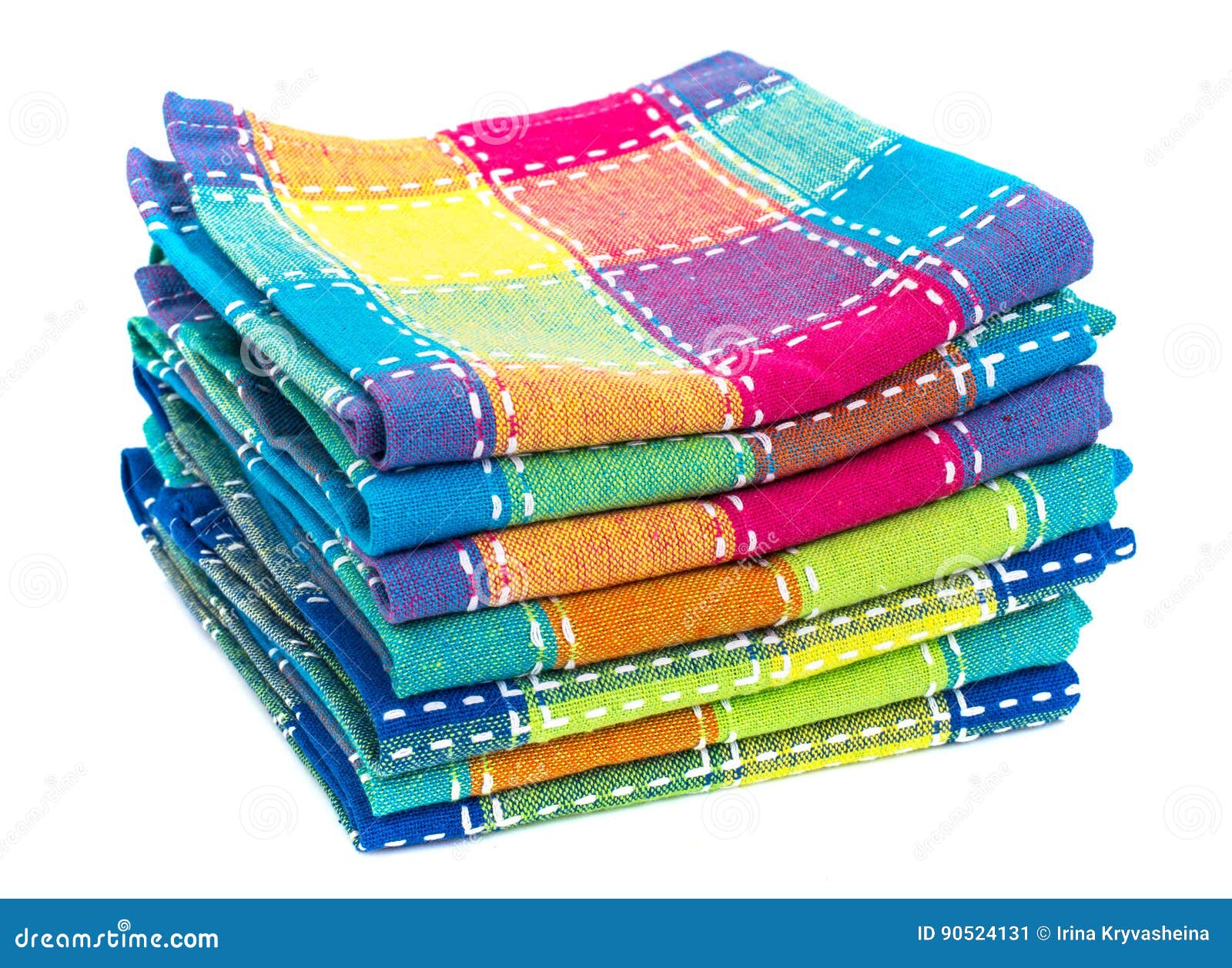 Stack of Colored Kitchen Towels in Box Stock Image - Image of domestic ...
