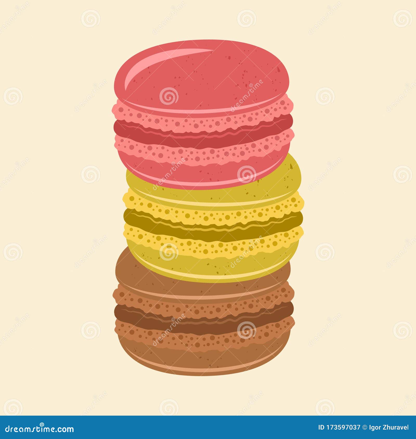 Stack of Colored Macaroons Vector Illustration Stock Vector ...