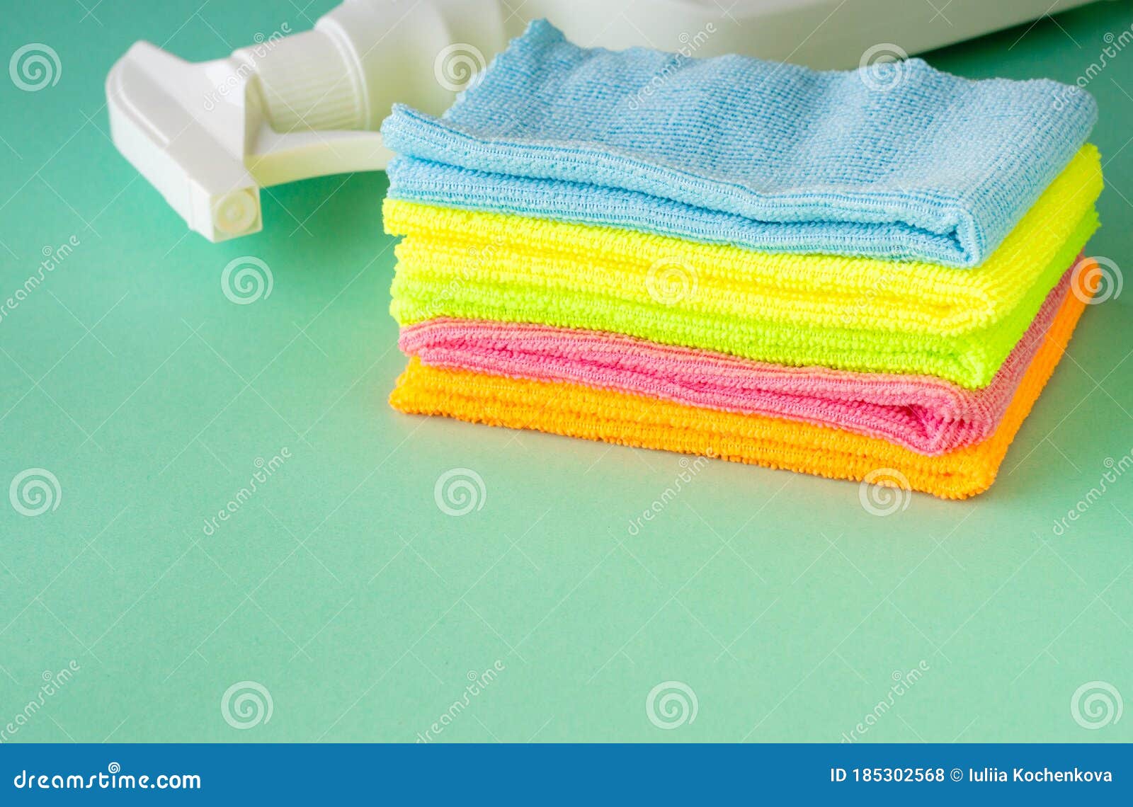 Stack of Colored Microfiber Rags for Cleaning Stock Photo - Image of ...