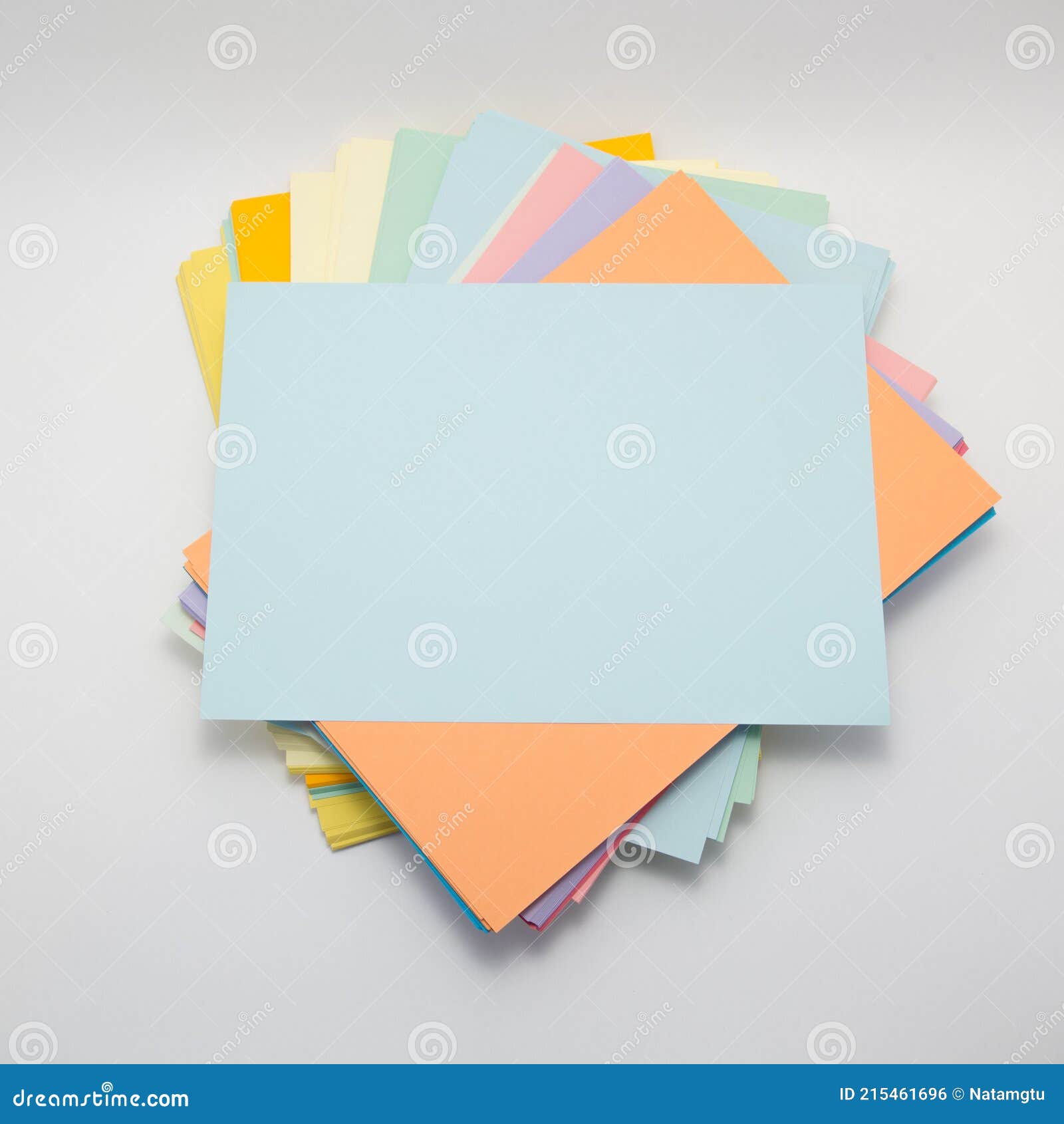 A Stack of Colored Paper with a Place for Text Stock Photo - Image of ...