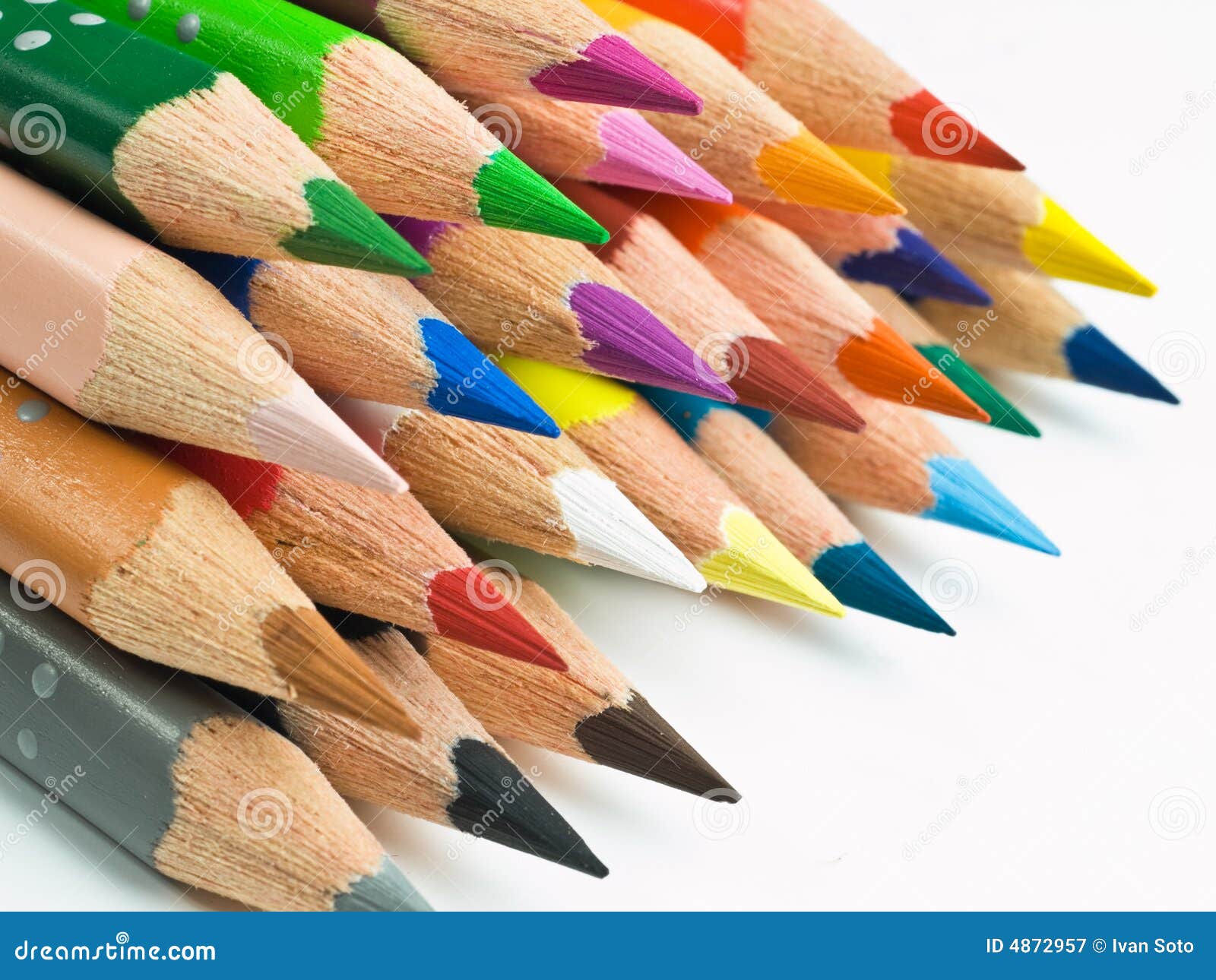 Stack of colored pencils stock image. Image of pointed - 4872957