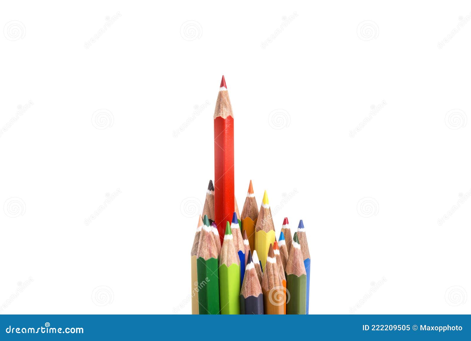 Stack of Colored Pencils. Team Leader Concept Stock Image - Image of ...