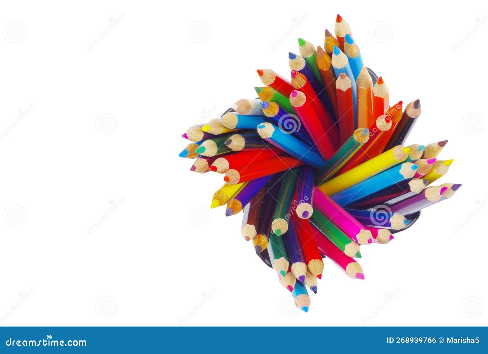 Stack of colored pencils stock photo. Image of bright - 268939766