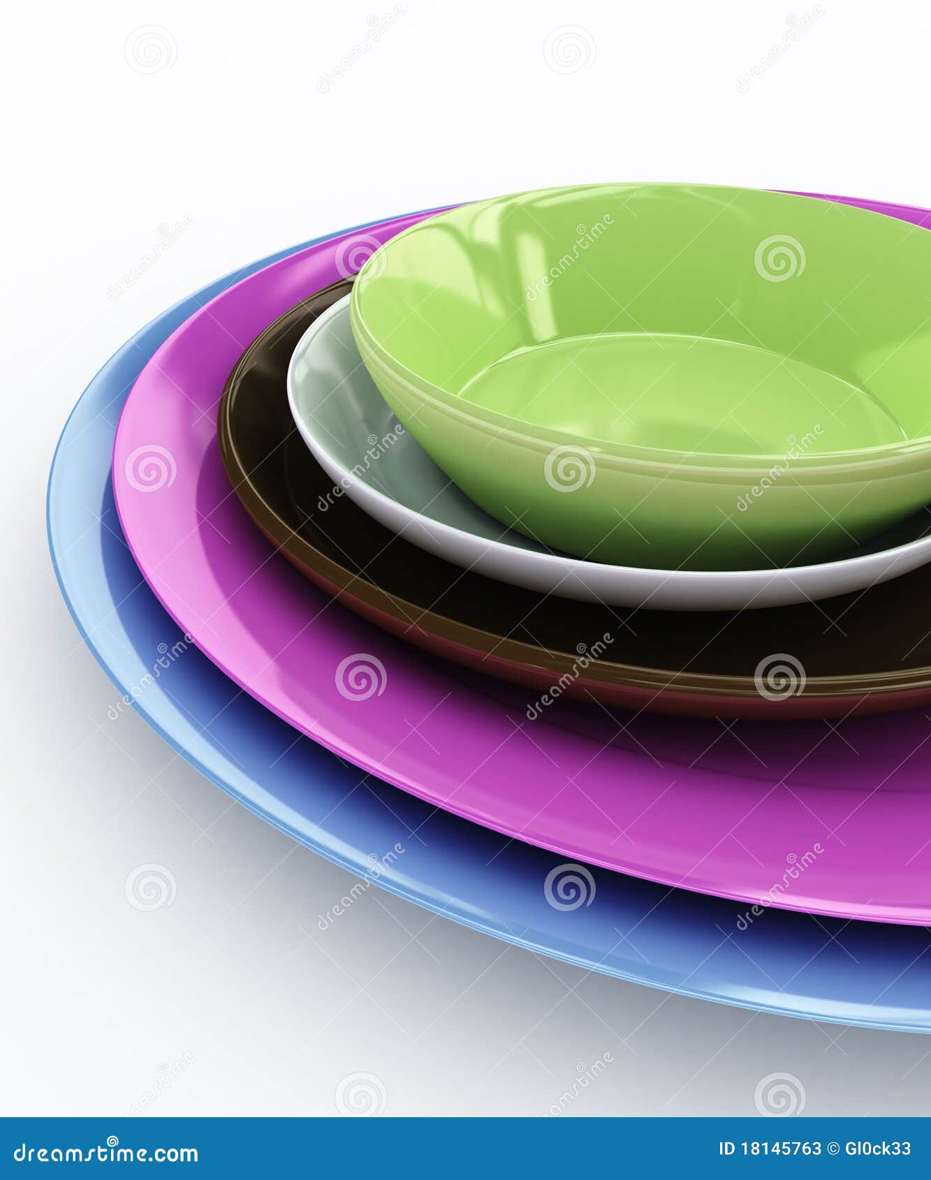 Stack of colored plates stock illustration. Illustration of group ...