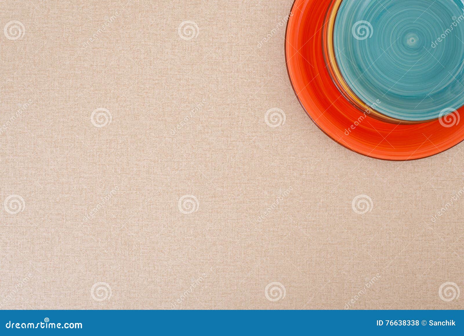 Stack of colored plates stock photo. Image of decoration - 76638338