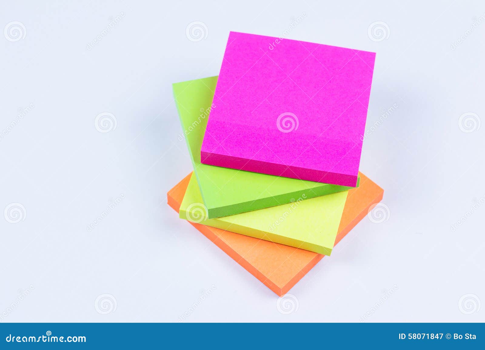 Stack of Colored Sticky Notes Stock Image - Image of orange, management ...