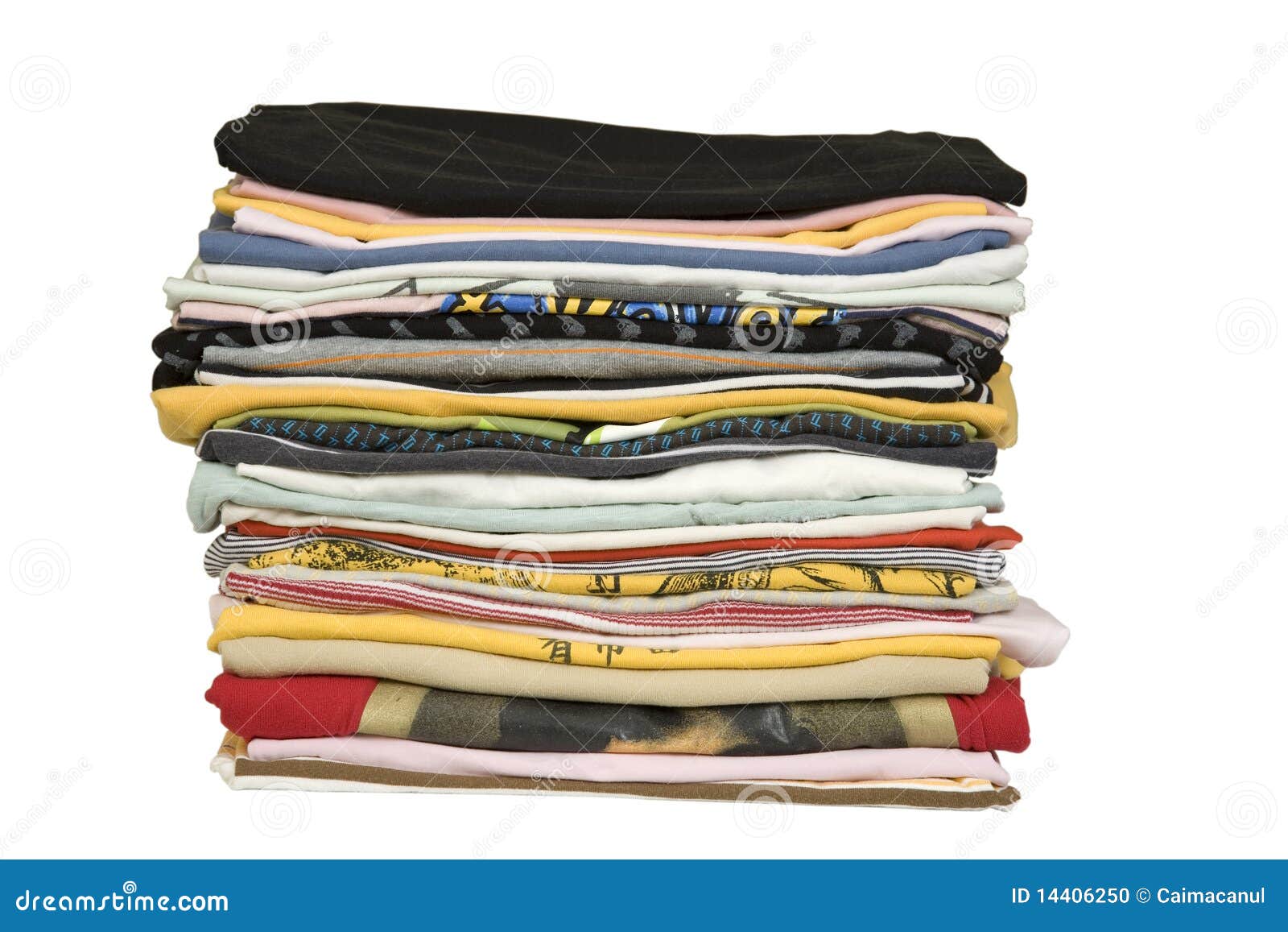 Stack of colored t-shirt stock photo. Image of folded - 14406250