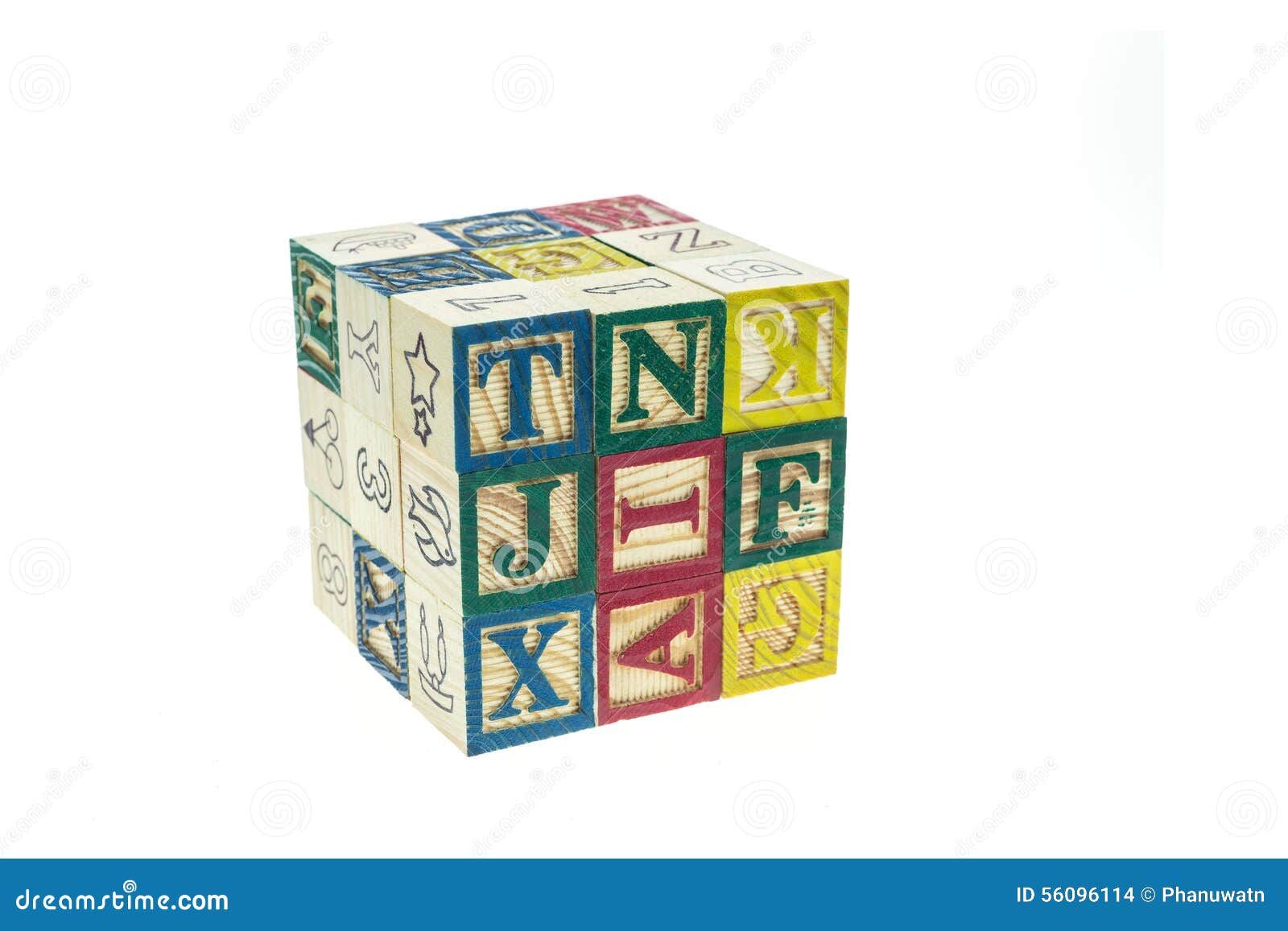 Stack Of Alphabet Puzzle Cubes Stock Photo | CartoonDealer.com #5875284