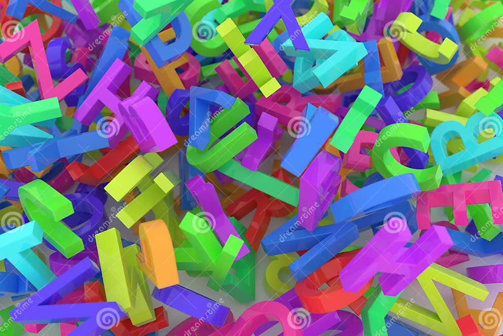 Stack of Colorful Alphabets Letters Stock Illustration - Illustration ...