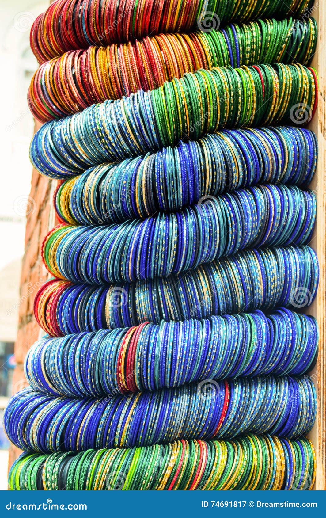 Stack of colorful bangles stock image. Image of beautiful - 74691817