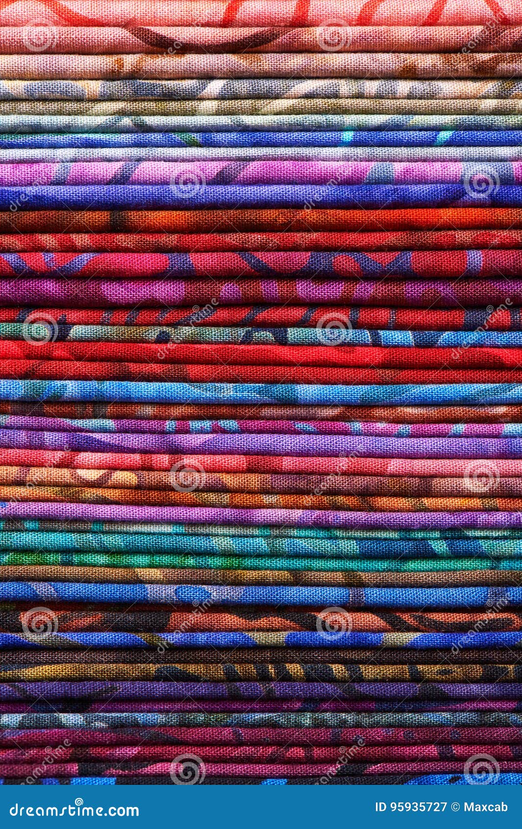 Stack of Colorful Batik Fabrics As a Vibrant Background Image Stock ...