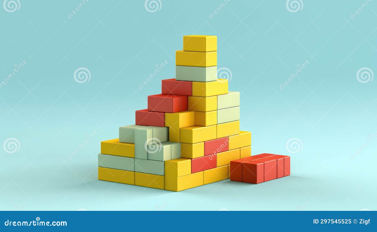 Stack of Colorful Blocks on Blue Background Stock Illustration ...