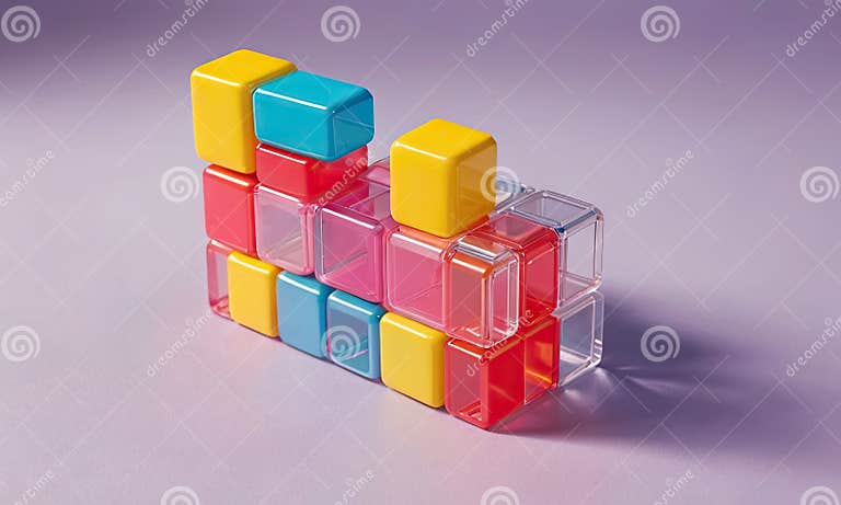 A Stack of Colorful Blocks is Shown in a 3D View, with the Blocks Being ...