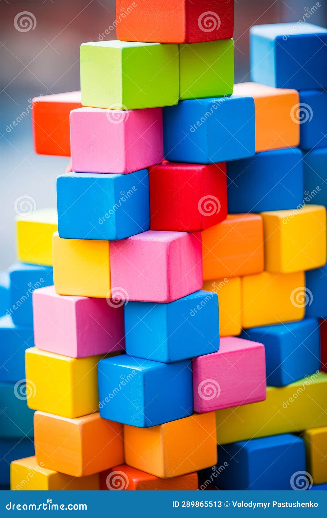 Stack of Colorful Blocks Sitting on Top of Each Other. Generative AI ...