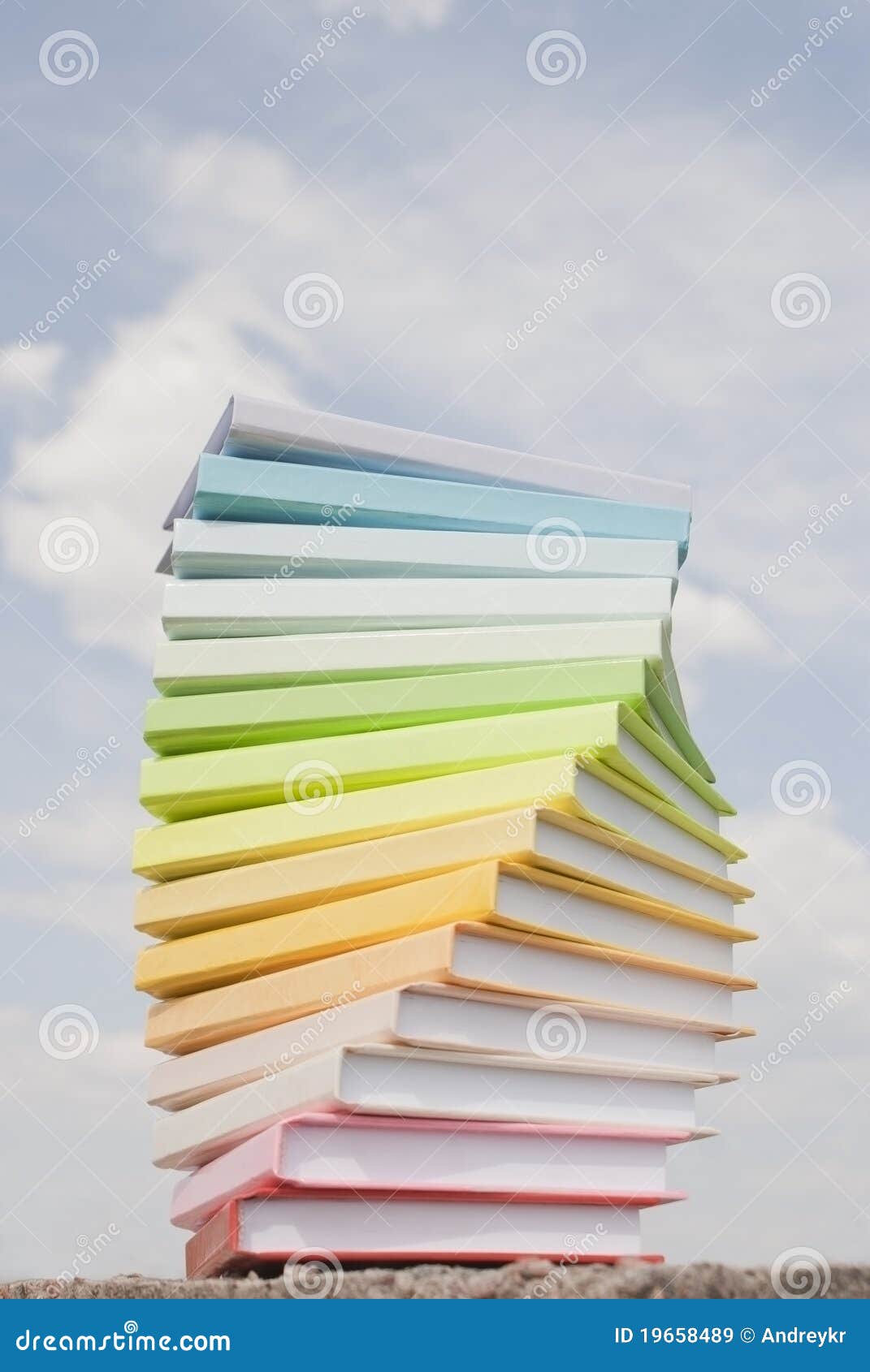 Stack of the Colorful Books Stock Image - Image of cover, closeup: 19658489