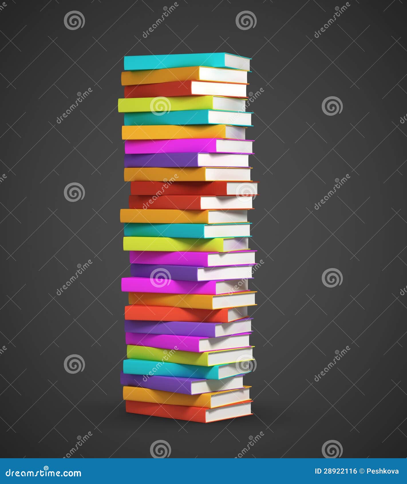 Stack of colorful books stock illustration. Illustration of college ...