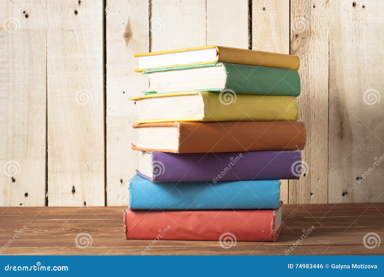 Stack of Colorful Books. Education Background. Back To School. Copy ...