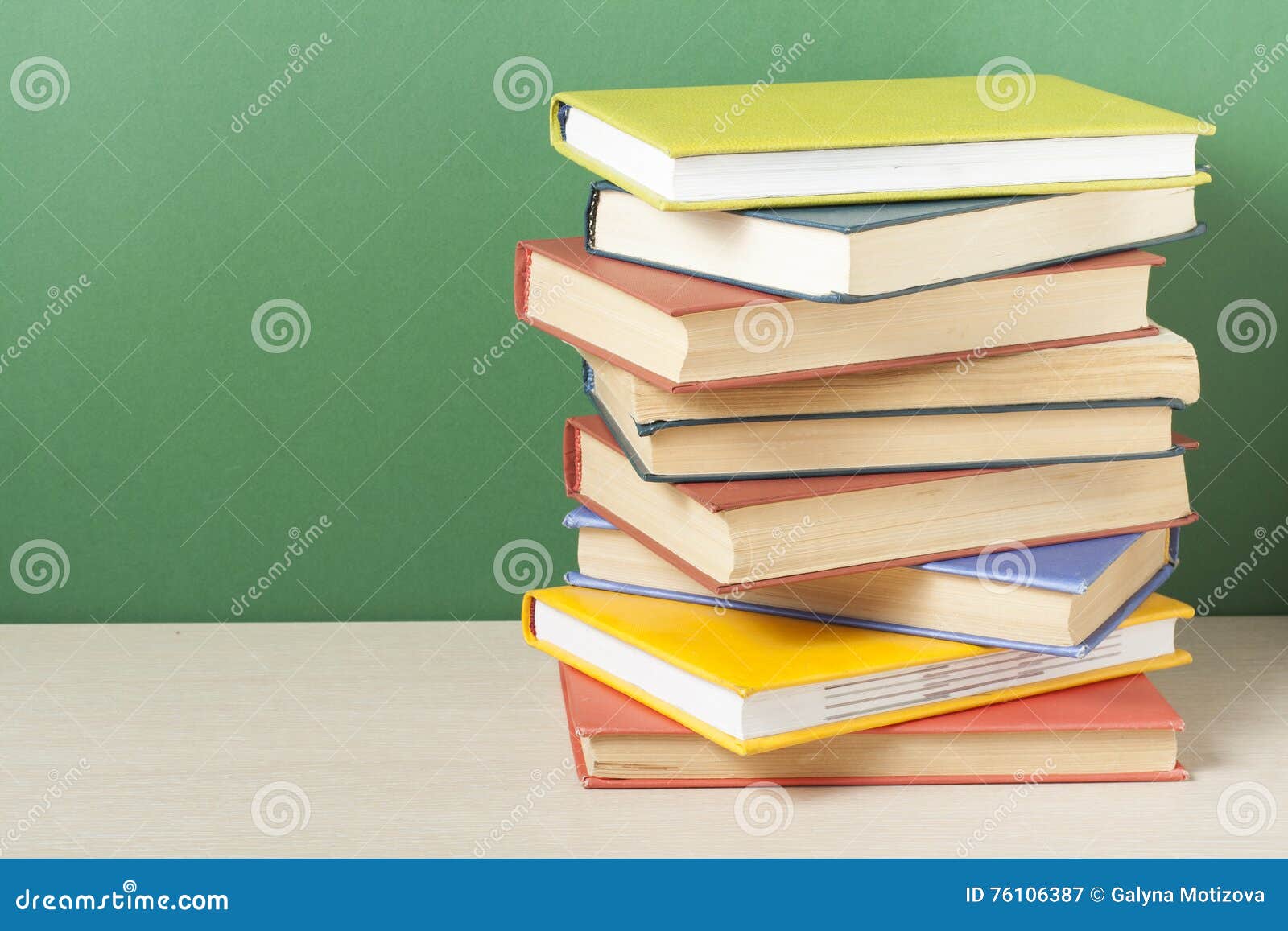 Stack of Colorful Books. Education Background. Back To School. Copy ...