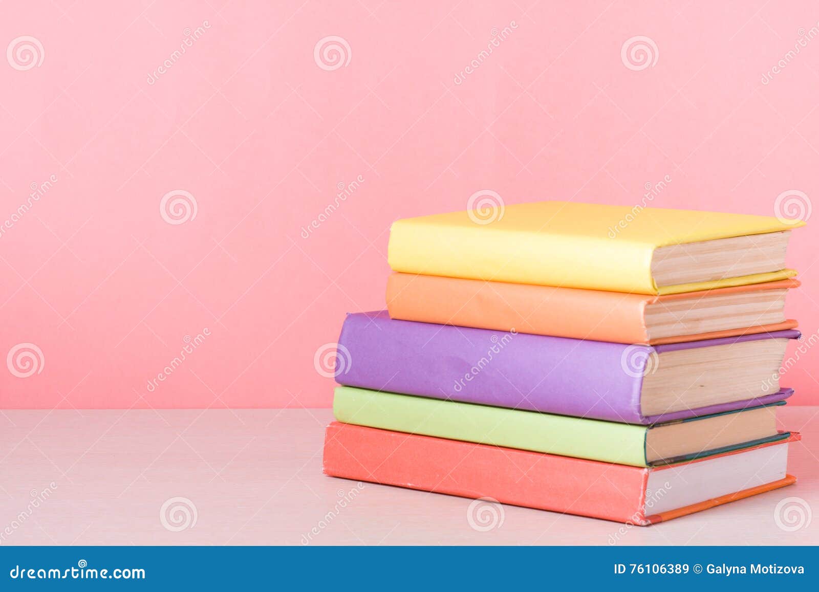 Stack of Colorful Books. Education Background. Back To School. Copy ...