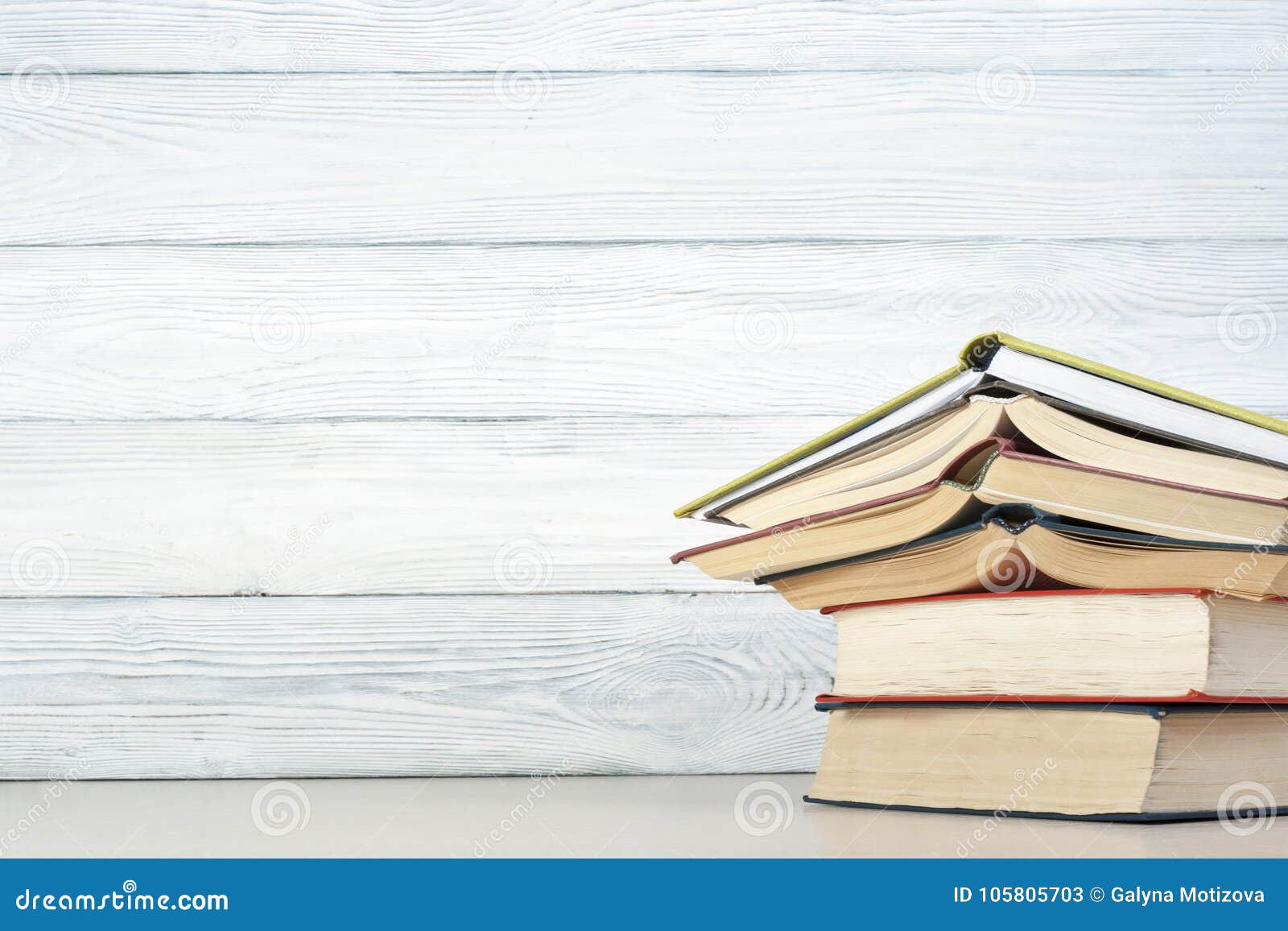 Stack of Colorful Books. Education Background. Back To School. Copy ...