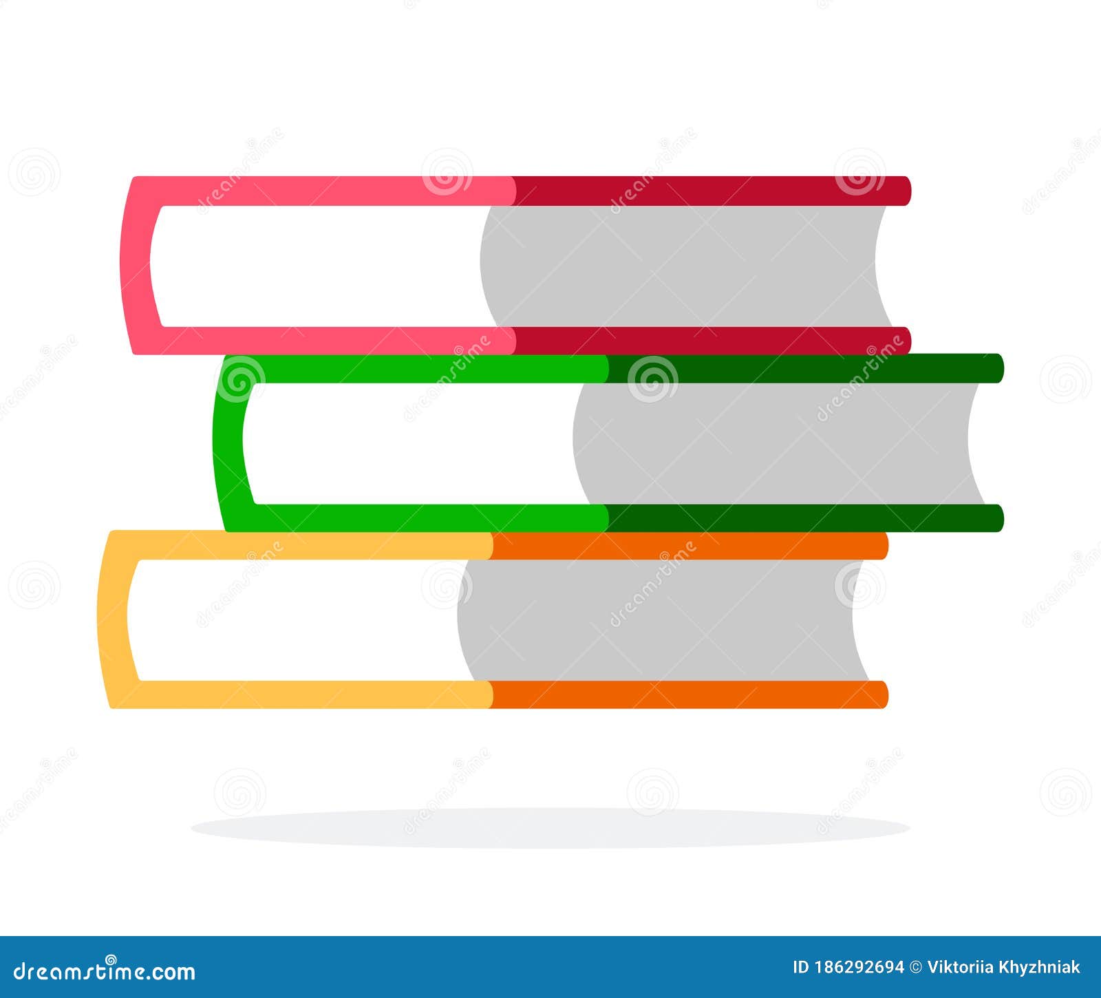 A Stack of Colorful Books Flat Isolated Stock Vector - Illustration of ...