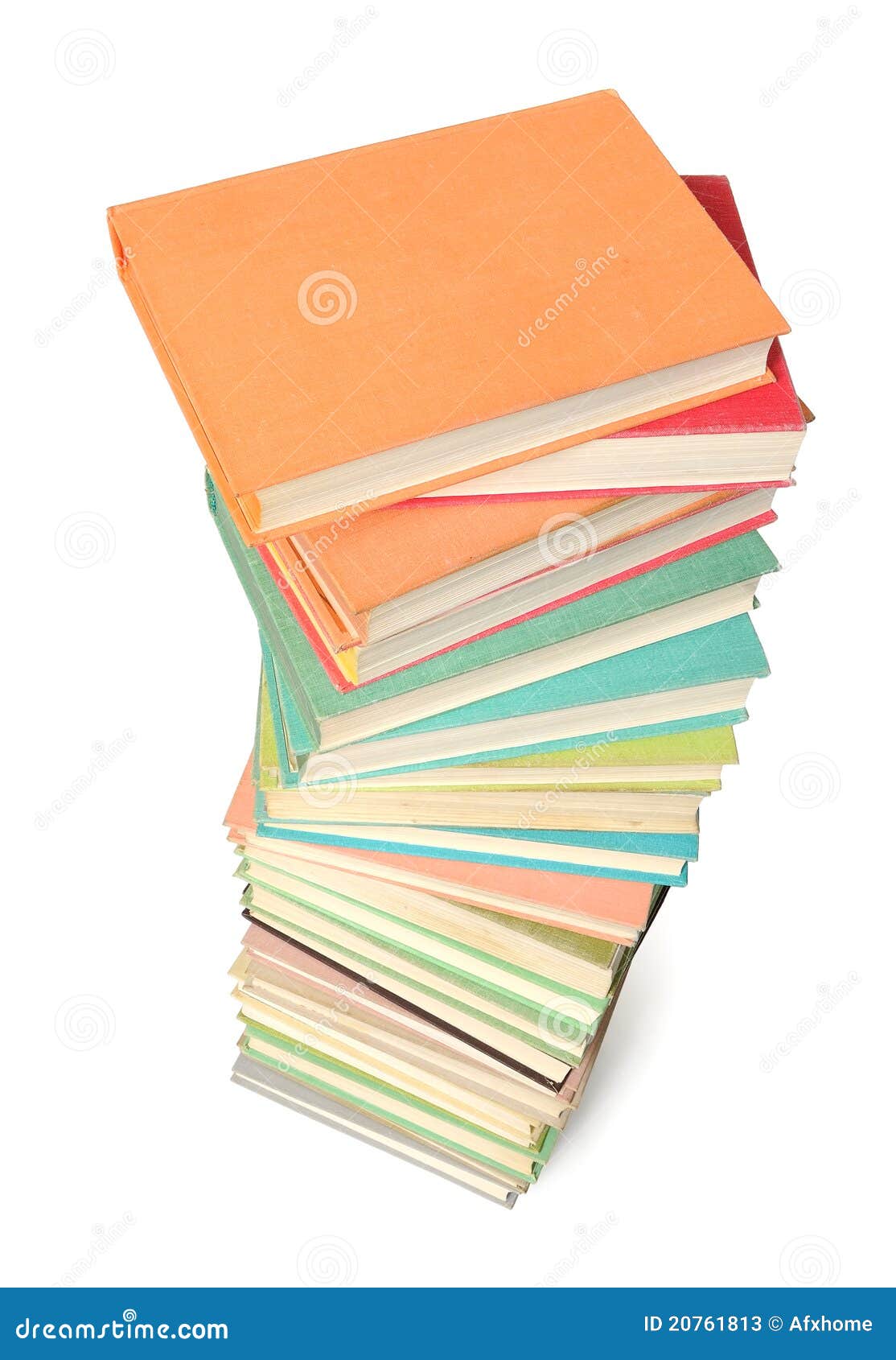 Stack of Colorful Books Isolated Stock Image - Image of isolated ...