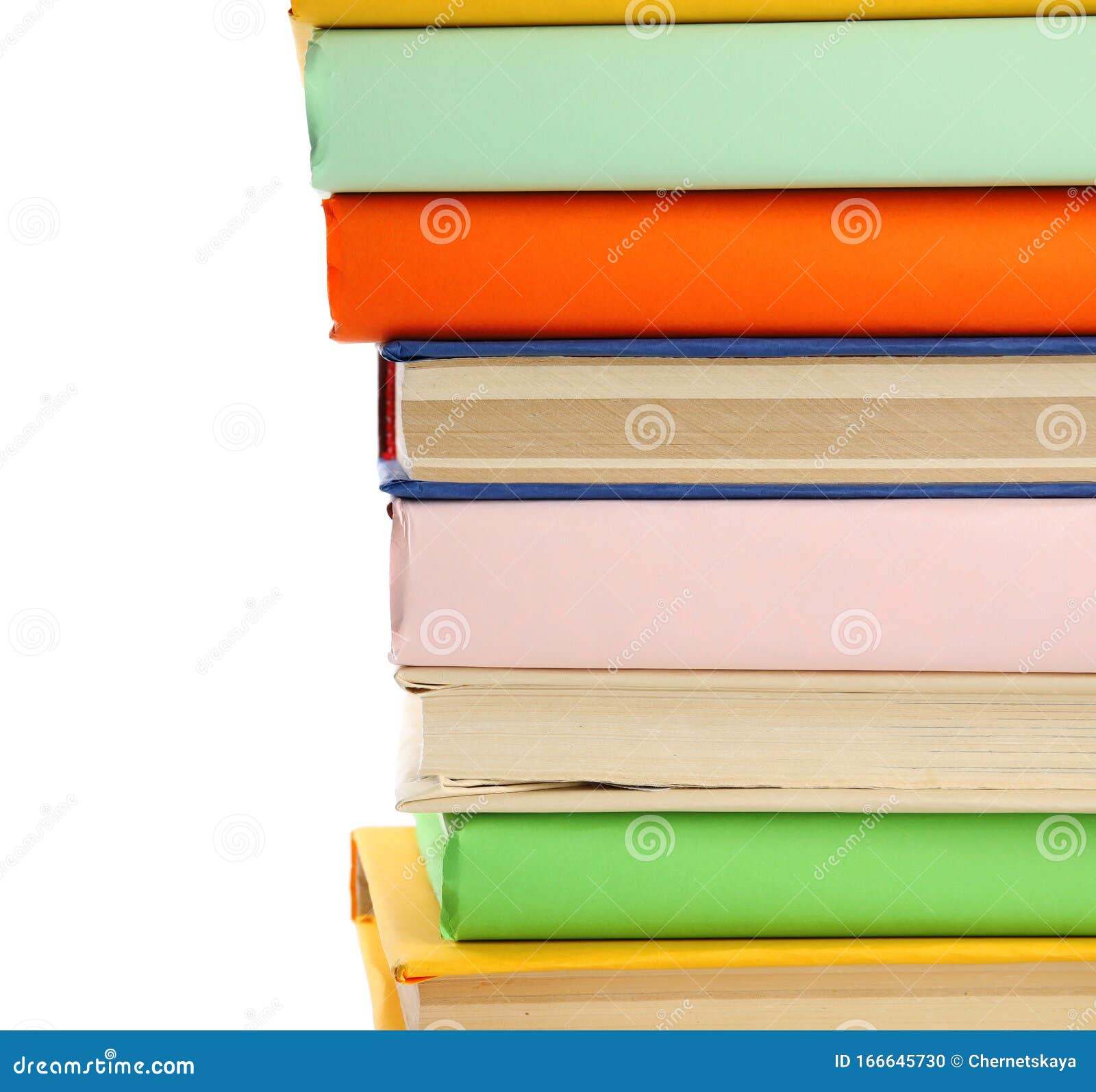 Stack of Colorful Books Isolated Stock Photo - Image of handbook, learn ...