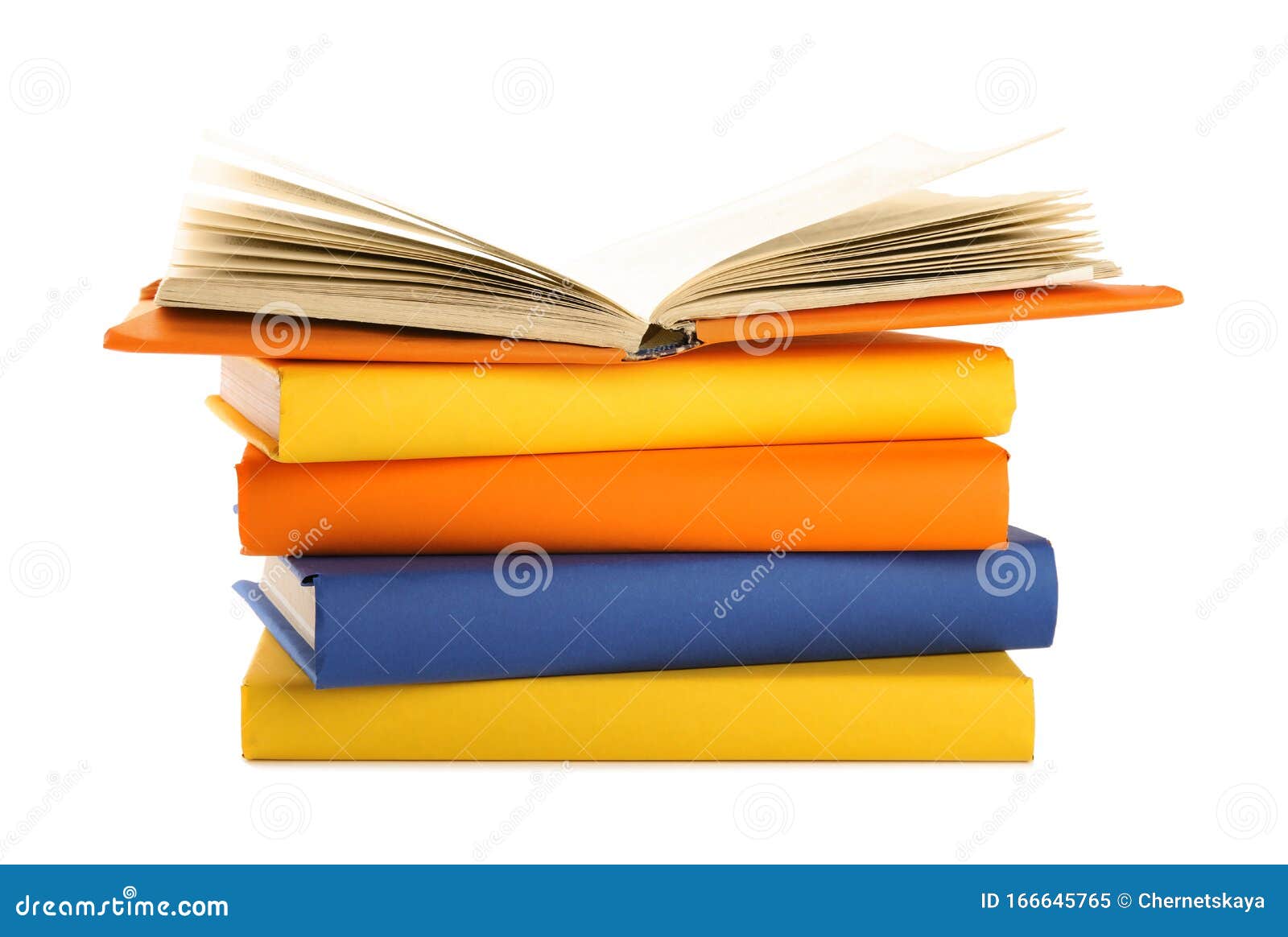 Stack of Colorful Books Isolated Stock Image - Image of isolated, group ...