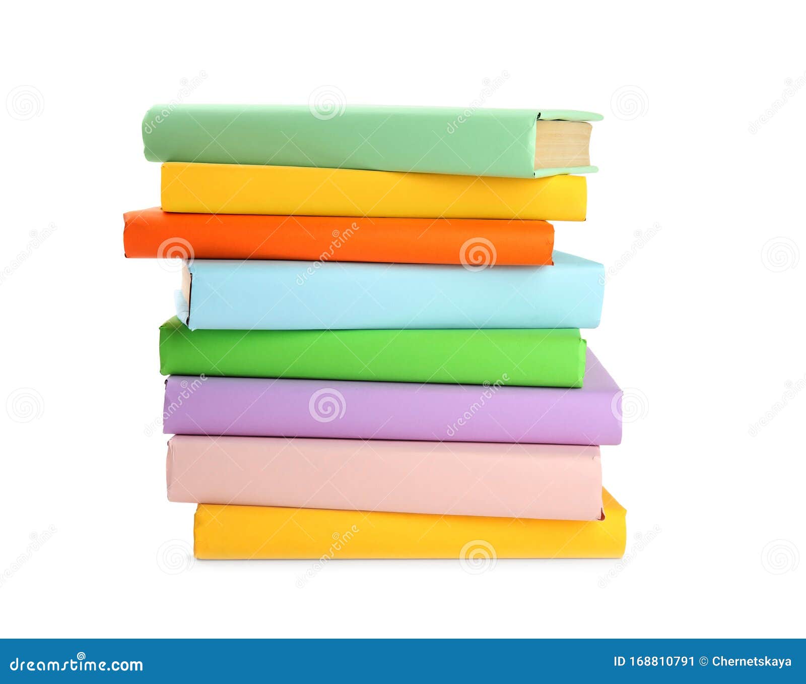 Stack of Colorful Books Isolated Stock Image - Image of knowledge ...