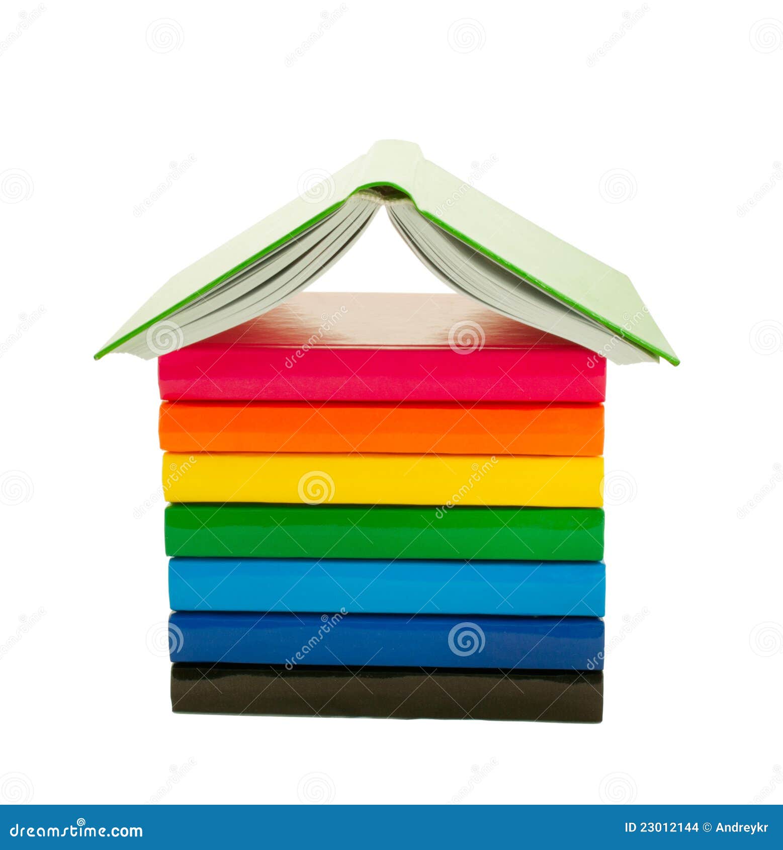 Stack of the Colorful Books Isolated on White Stock Photo - Image of ...