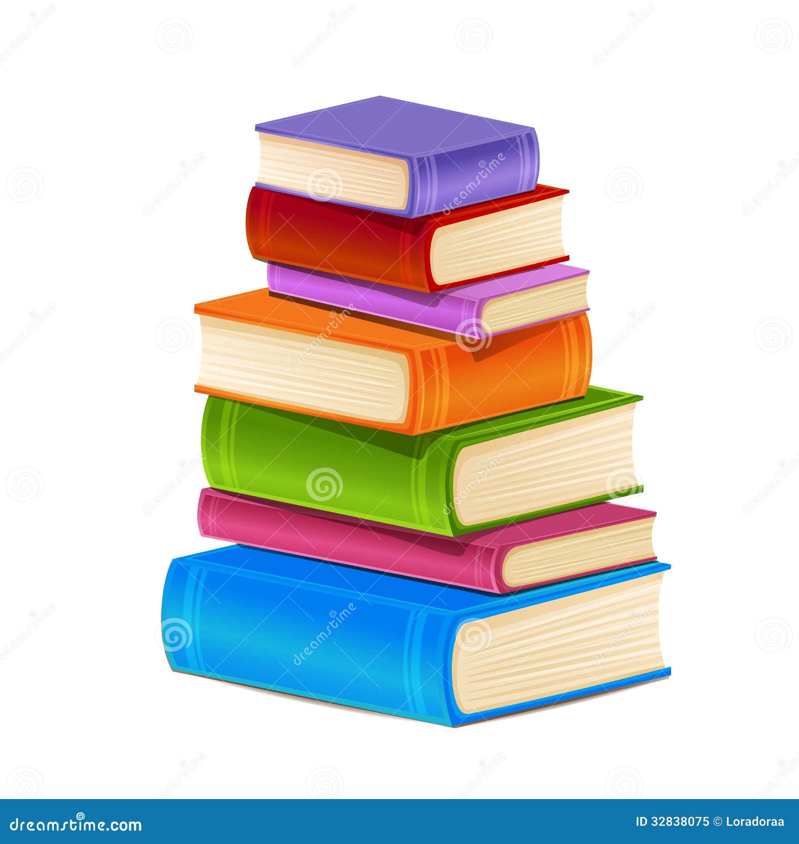 Stack of colorful books stock illustration. Illustration of school ...