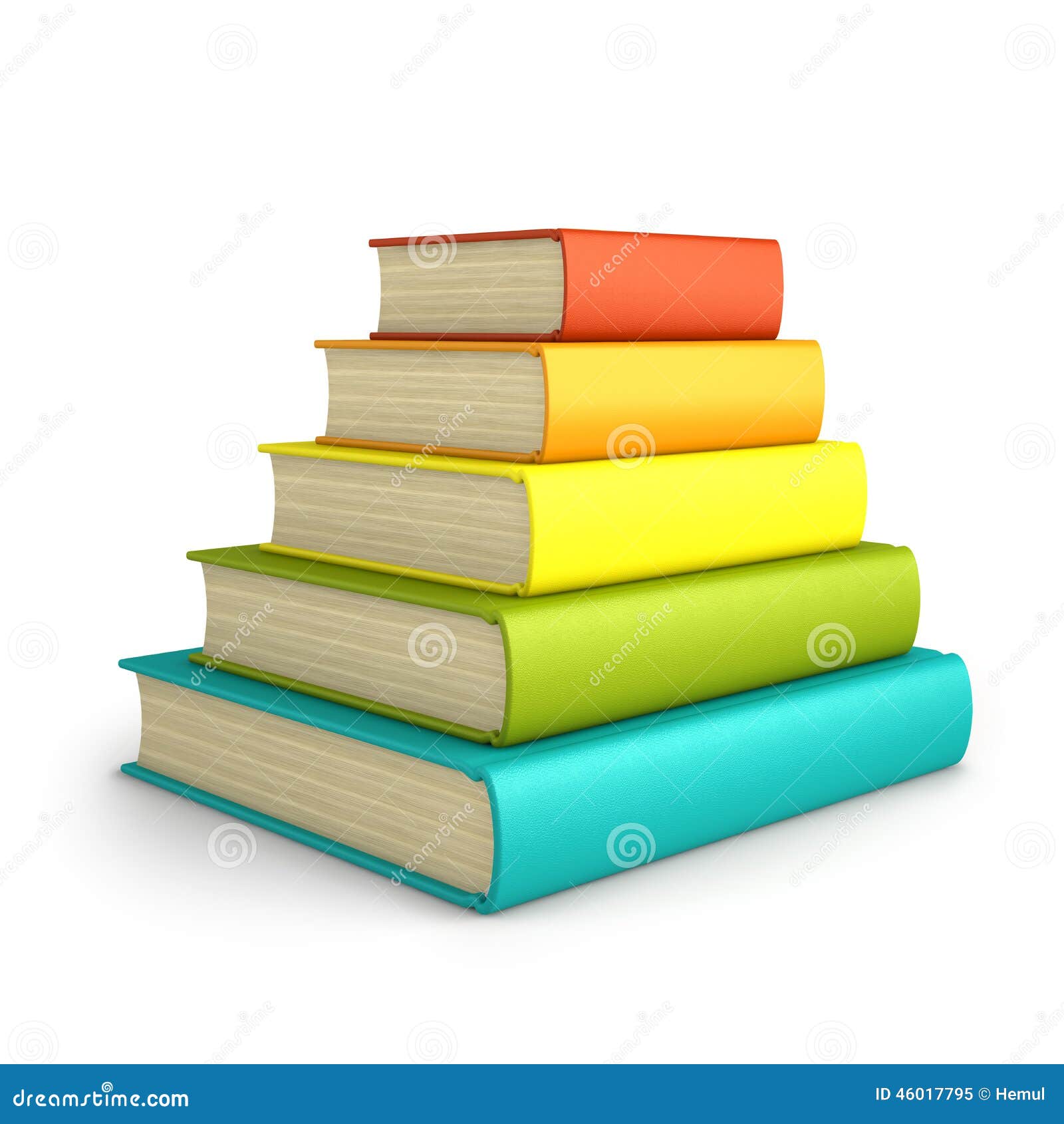 Stack of Colorful Books Isolated on White Background Stock Image ...