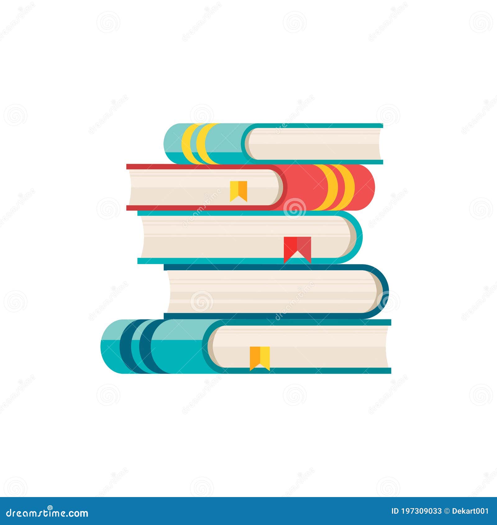 Stack of Colorful Books Isolated on White Background. Pile of Books ...