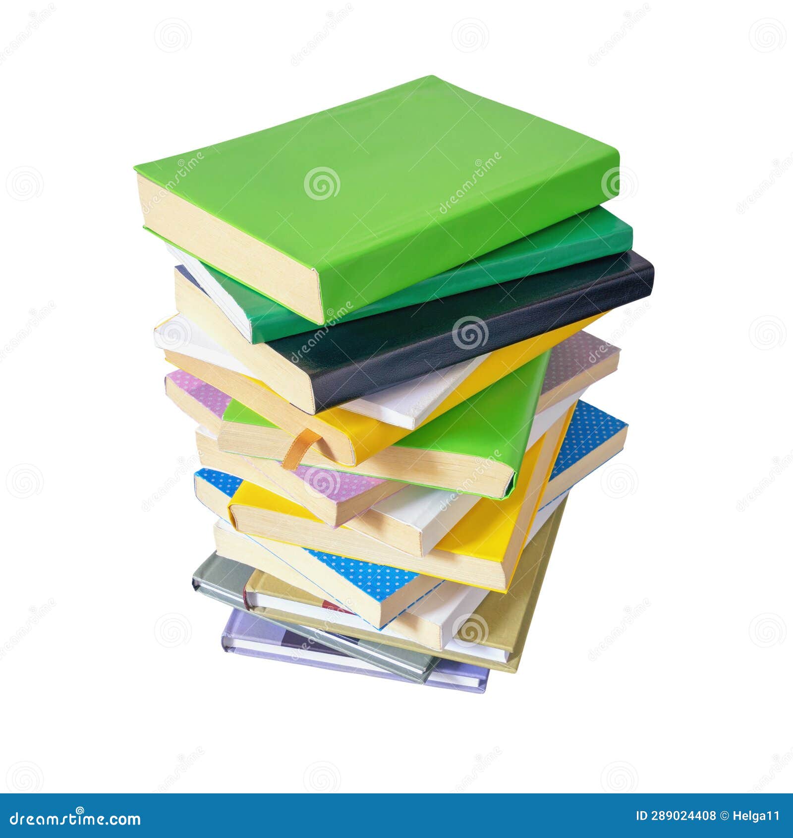 Stack of Colorful Books Isolated on White Stock Photo - Image of square ...