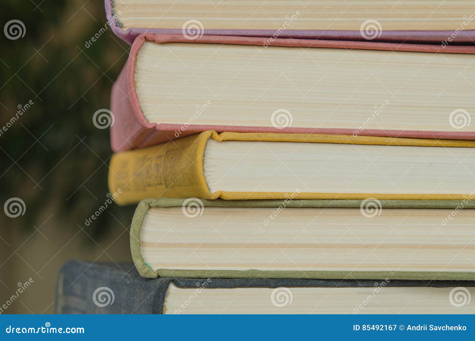 A Stack of Colorful Books in a Library Stock Image - Image of vintage ...