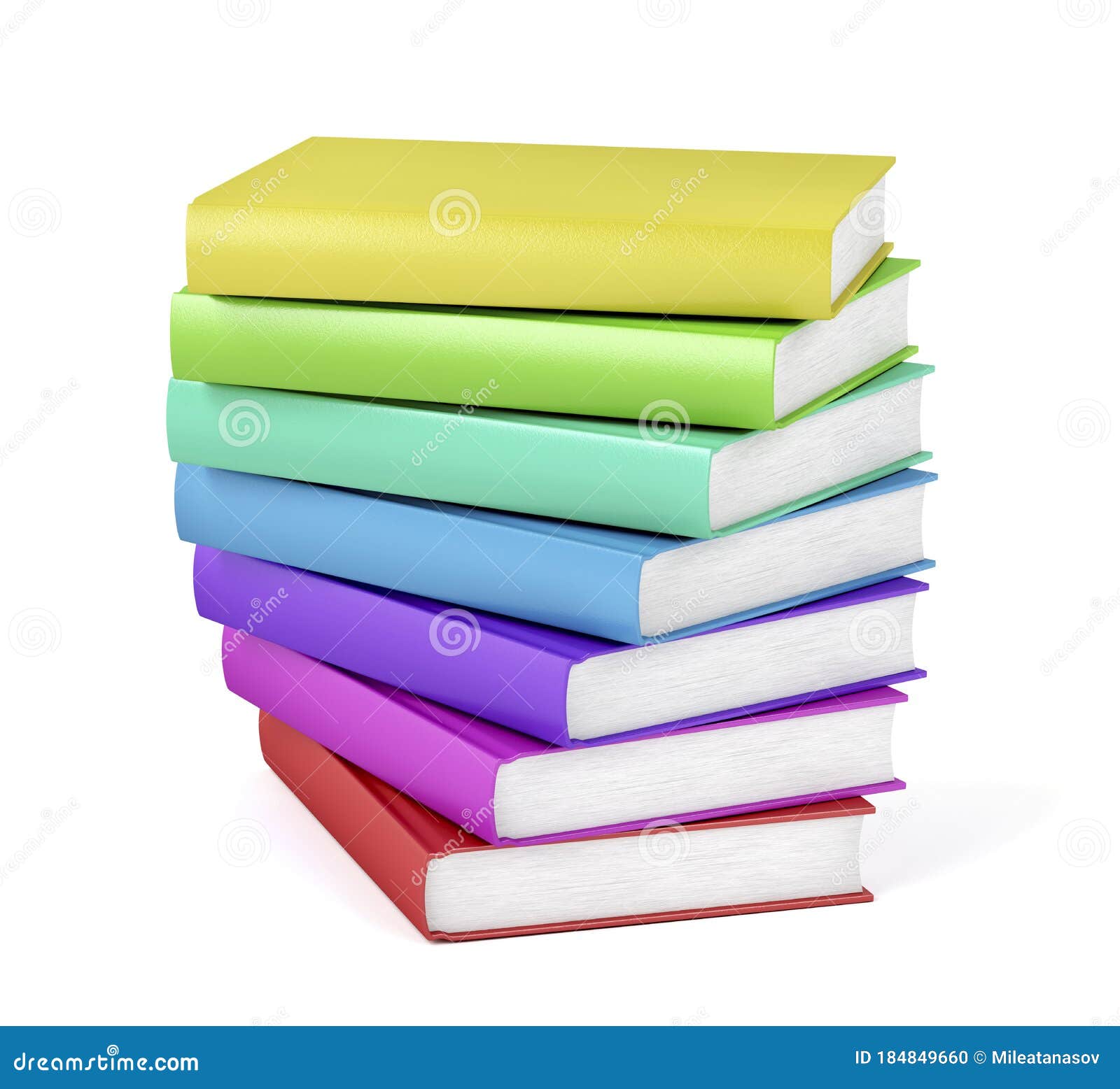 Stack of colorful books stock photo. Illustration of stack - 184849660