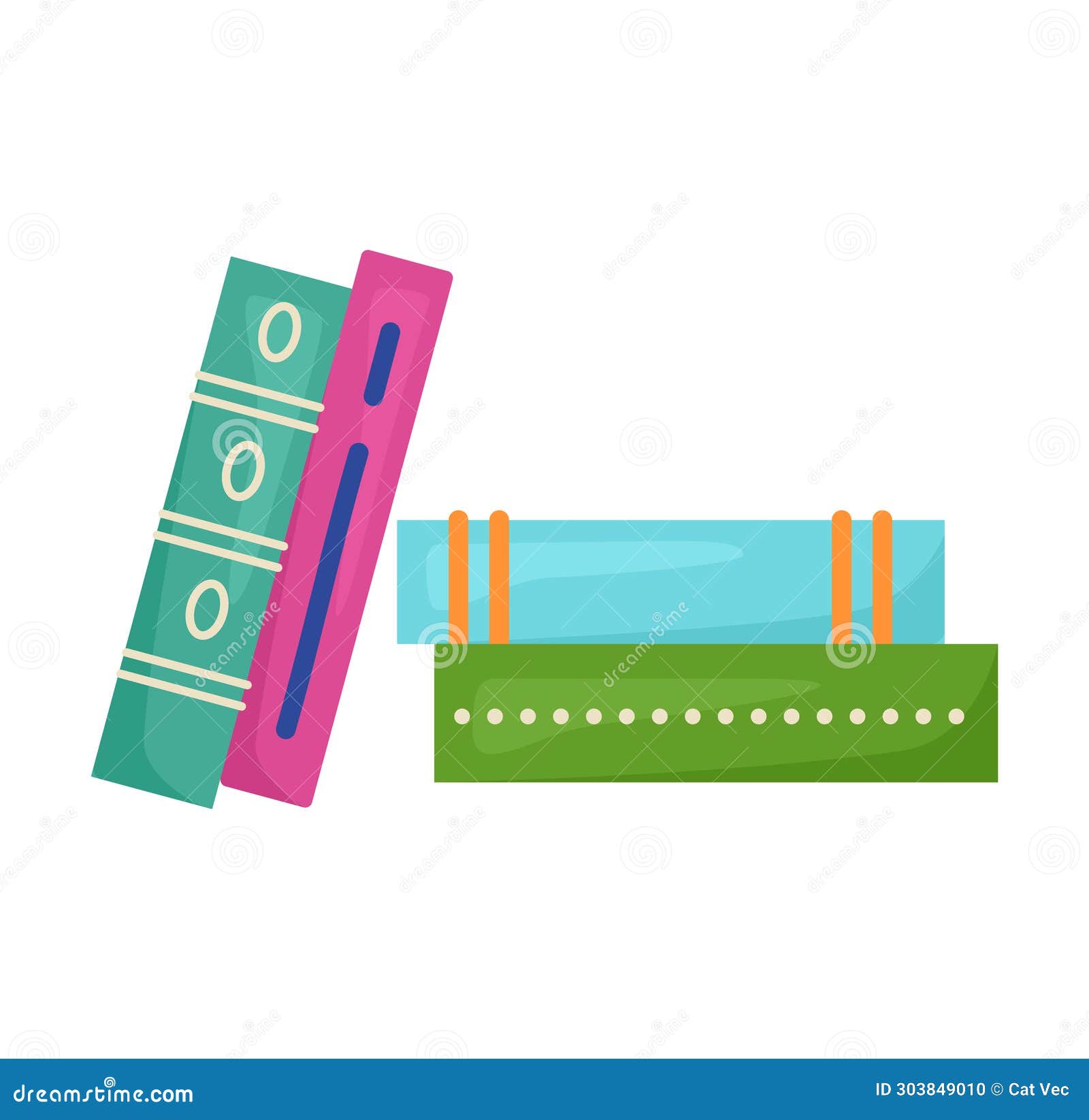 Stack of Colorful Books Side View. Education and Reading Concept Vector ...