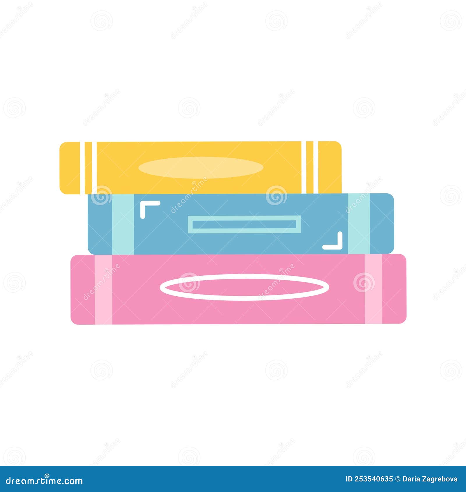 Stack of Colorful Books, Textbooks for School, Vector Flat Illustration ...