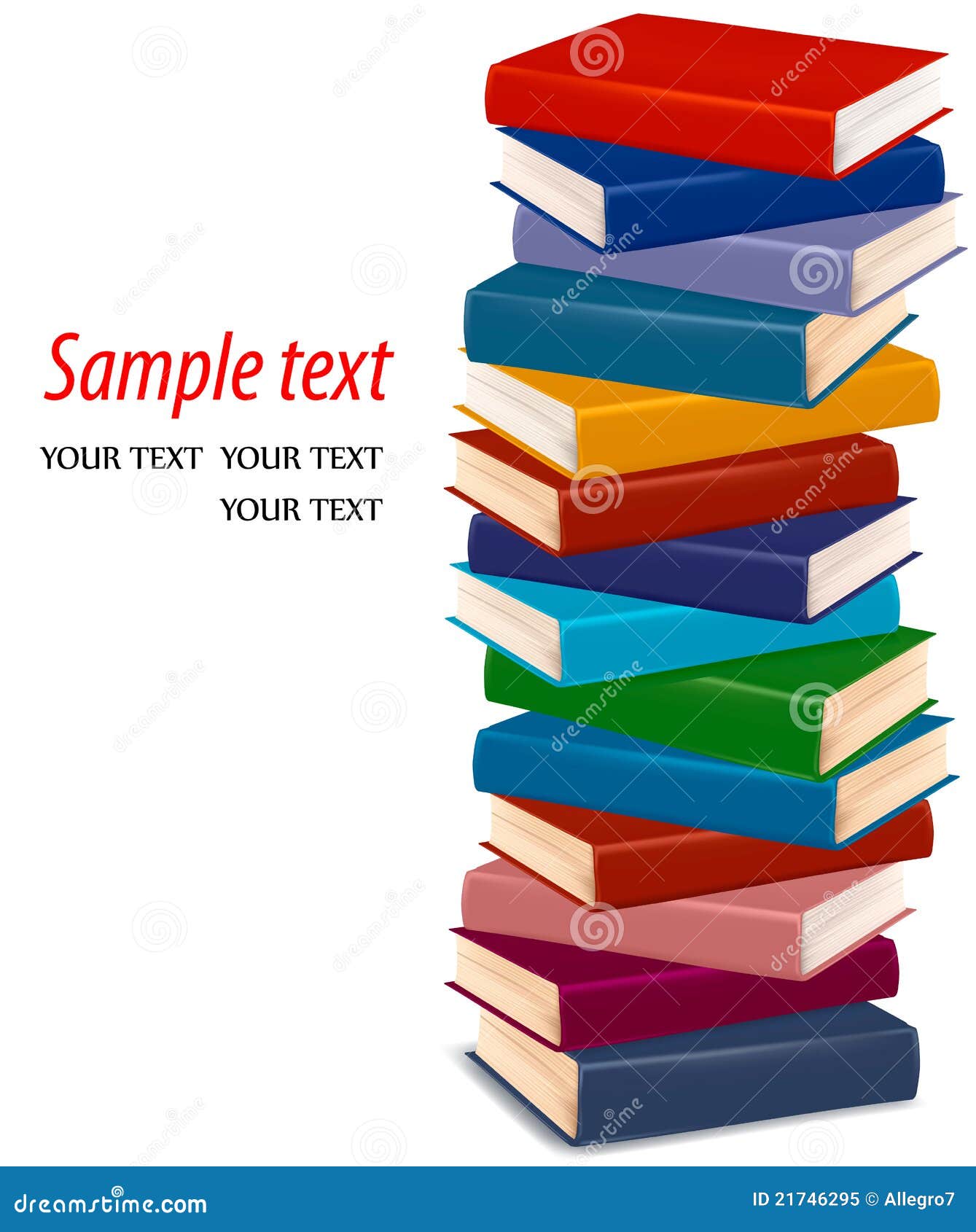 Stack of Colorful Books. Vector Stock Vector - Illustration of paper ...