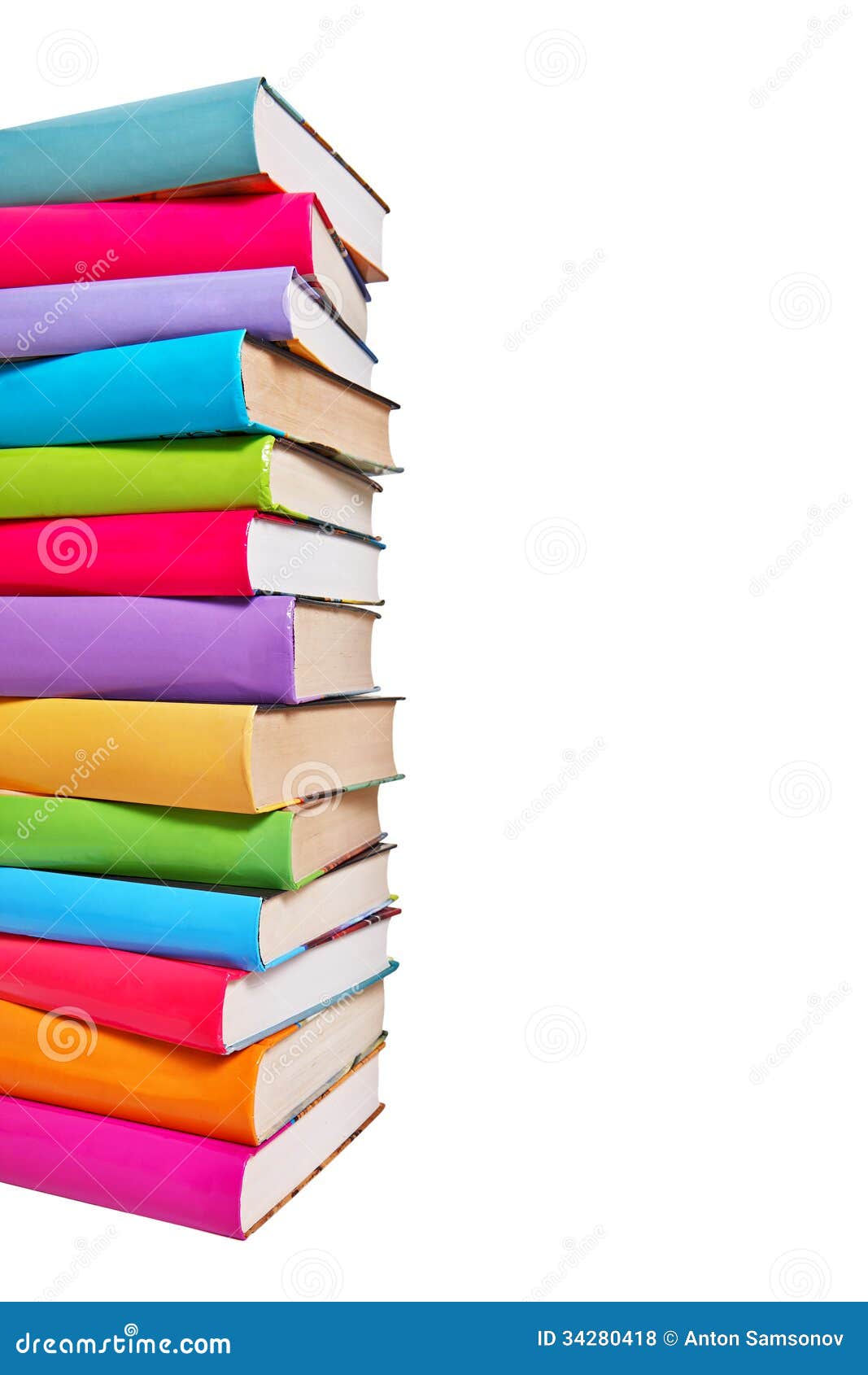 Stack of colorful books stock photo. Image of objects - 34280418