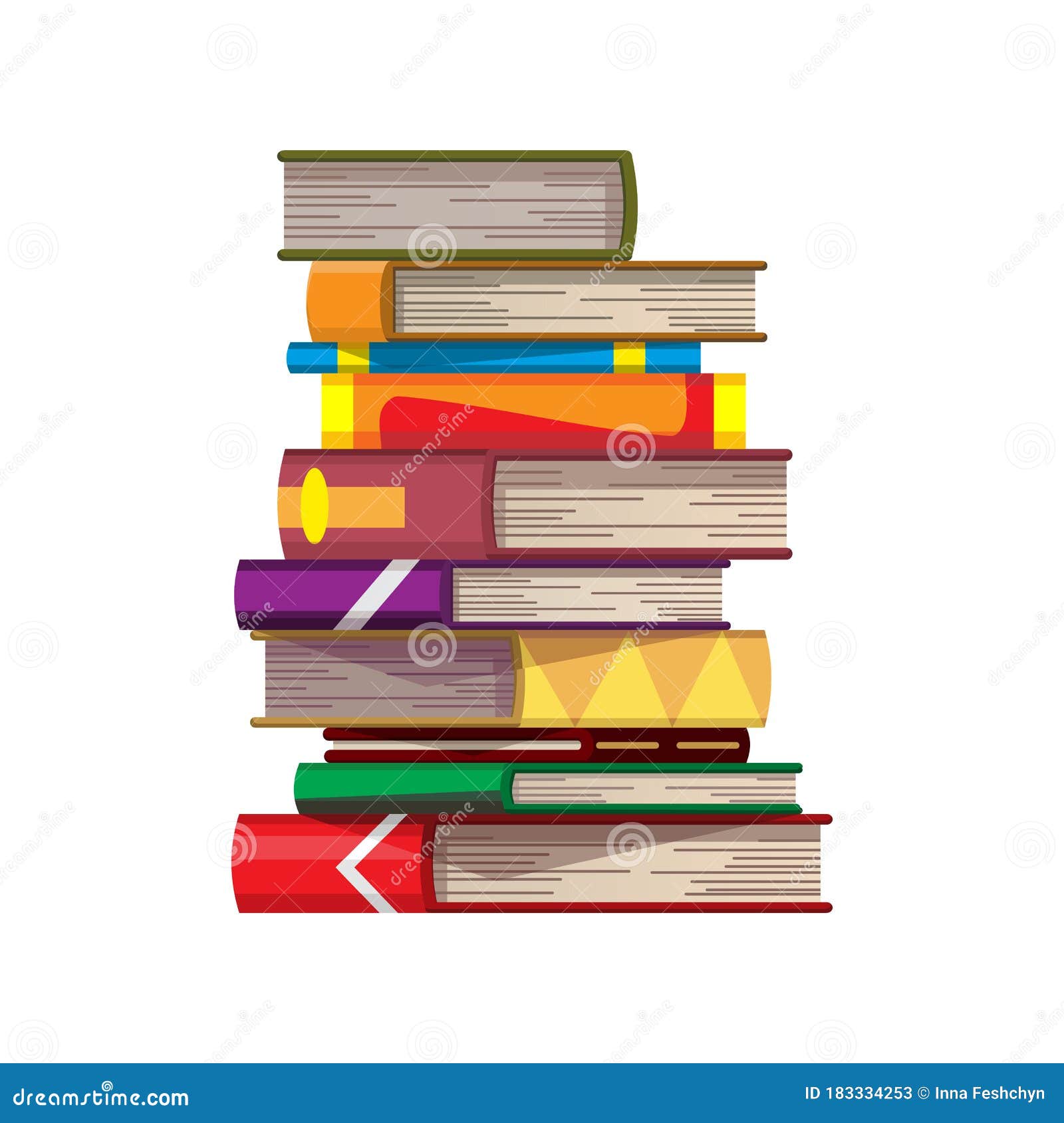 Stack of Colorful Books on a White Background. Pile of Education Books ... Stack of Colorful Books on a White Background. Pile of Education Books ...