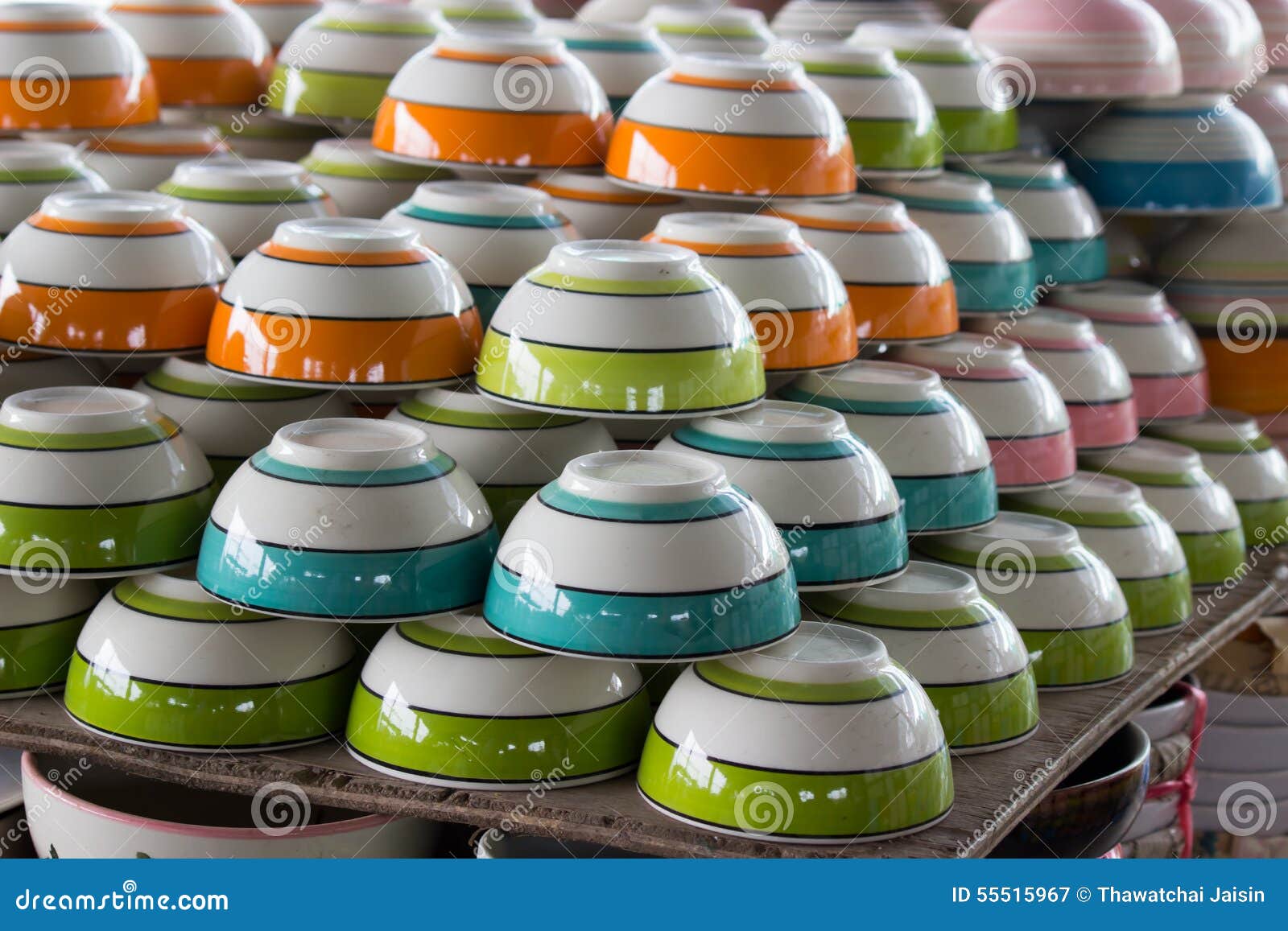Stack colorful bowls. stock image. Image of simplicity - 55515967