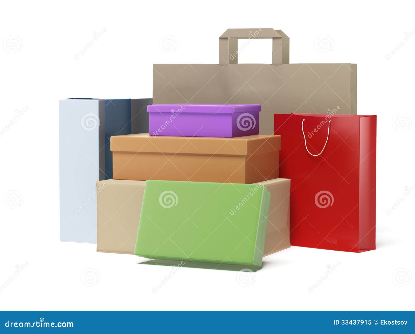 Stack of colorful boxes stock illustration. Illustration of packaging ...