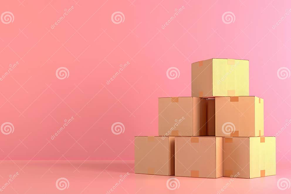 A Stack of Colorful Boxes on a Table with Generative AI Stock Image ...