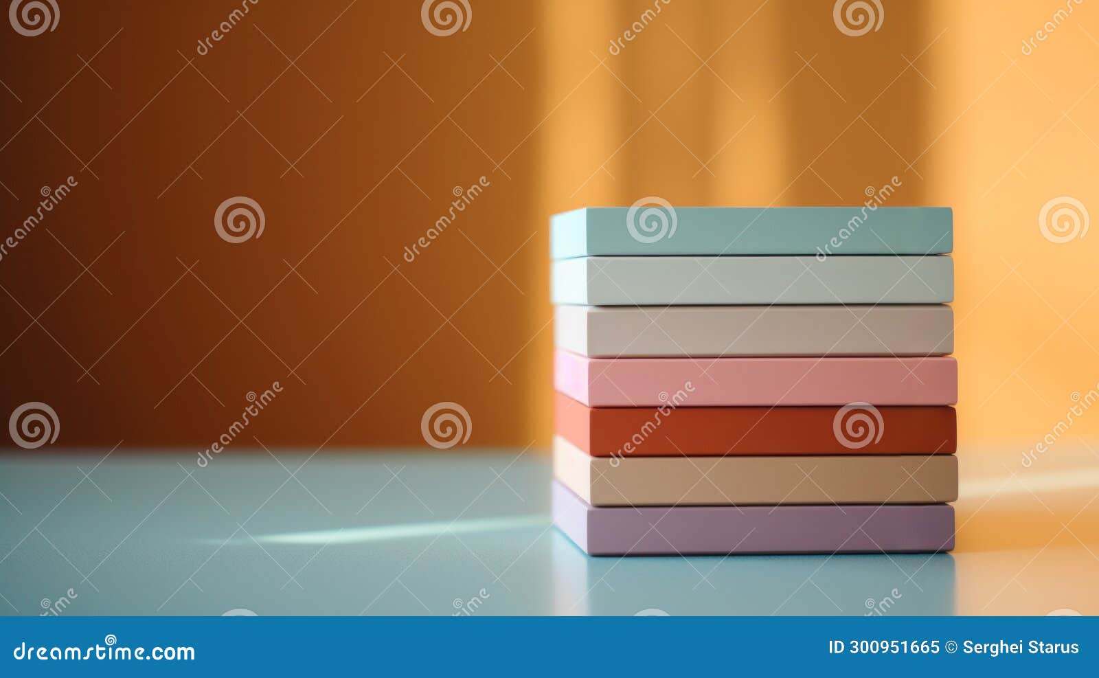 A Stack of Colorful Boxes on a Table with Sunlight Behind Them, AI ...